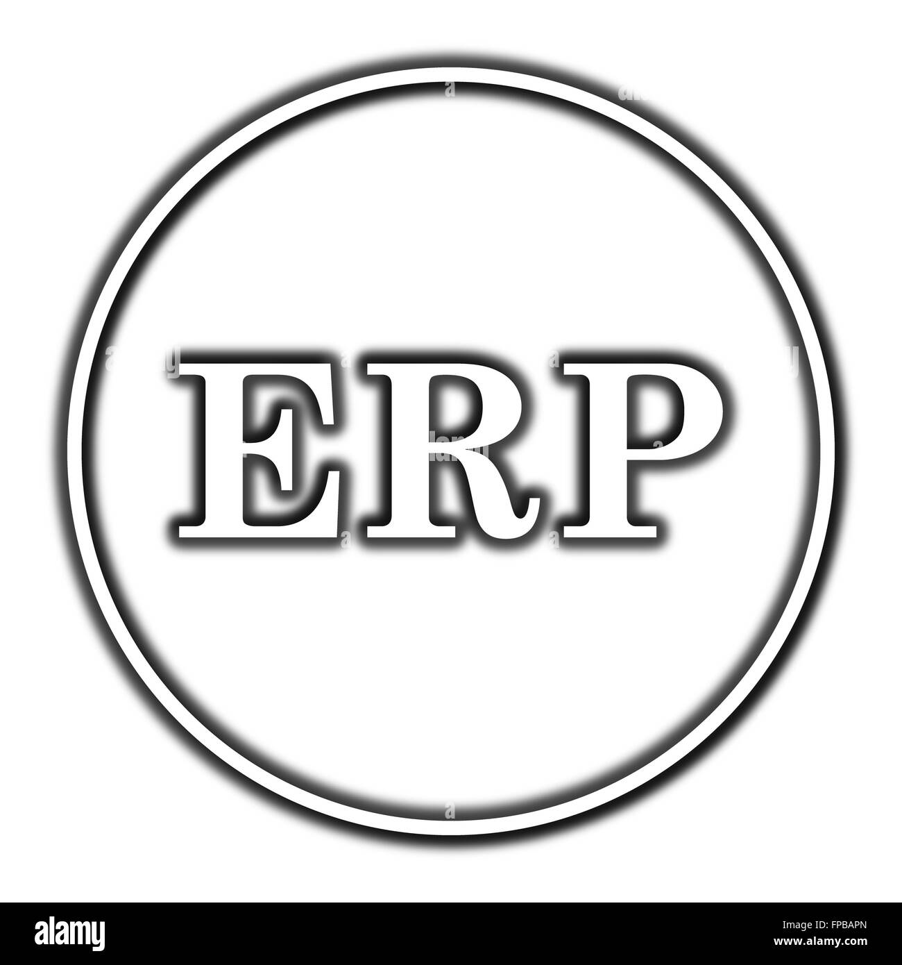 ERP icon. Internet button on white background Stock Photo - Alamy