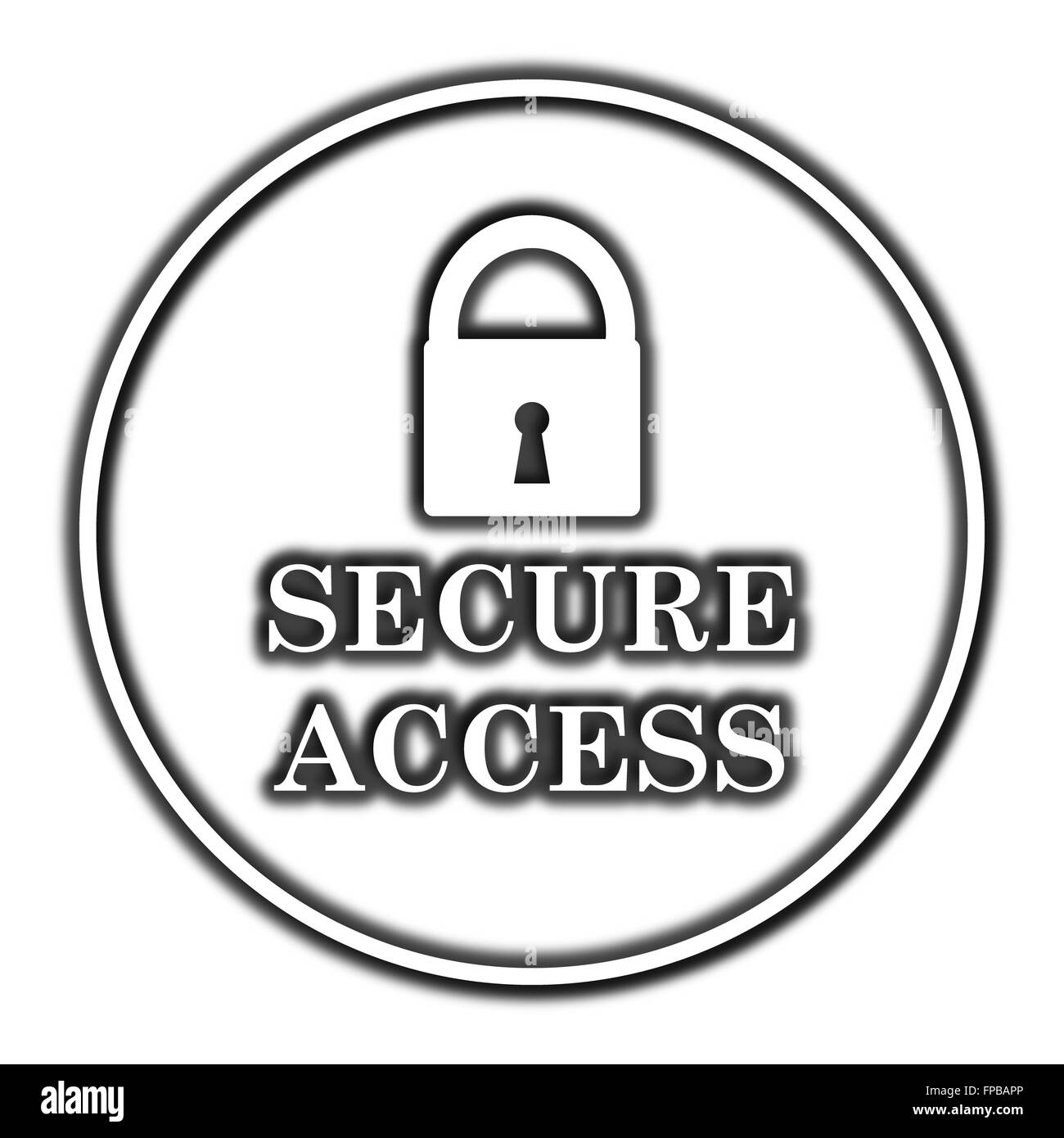 Secure access icon. Internet button on white background Stock Photo - Alamy