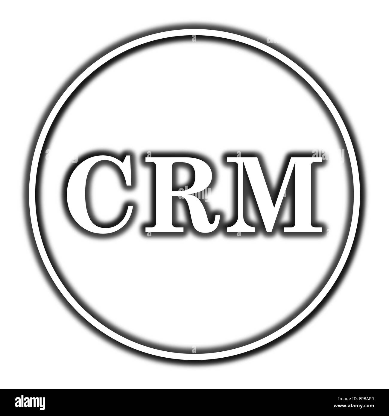 CRM icon. Internet button on white background Stock Photo - Alamy