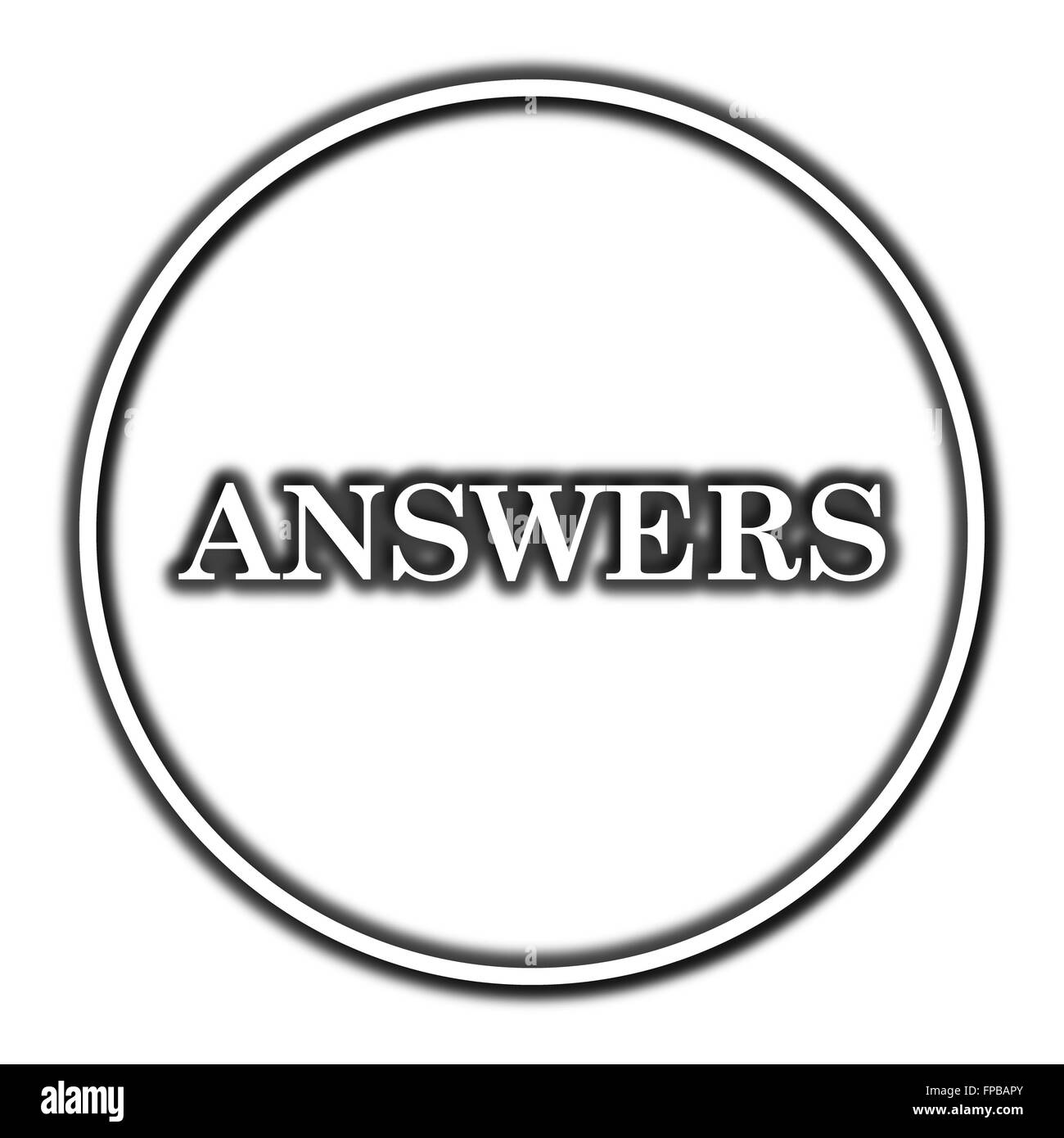 Answers icon. Internet button on white background Stock Photo - Alamy