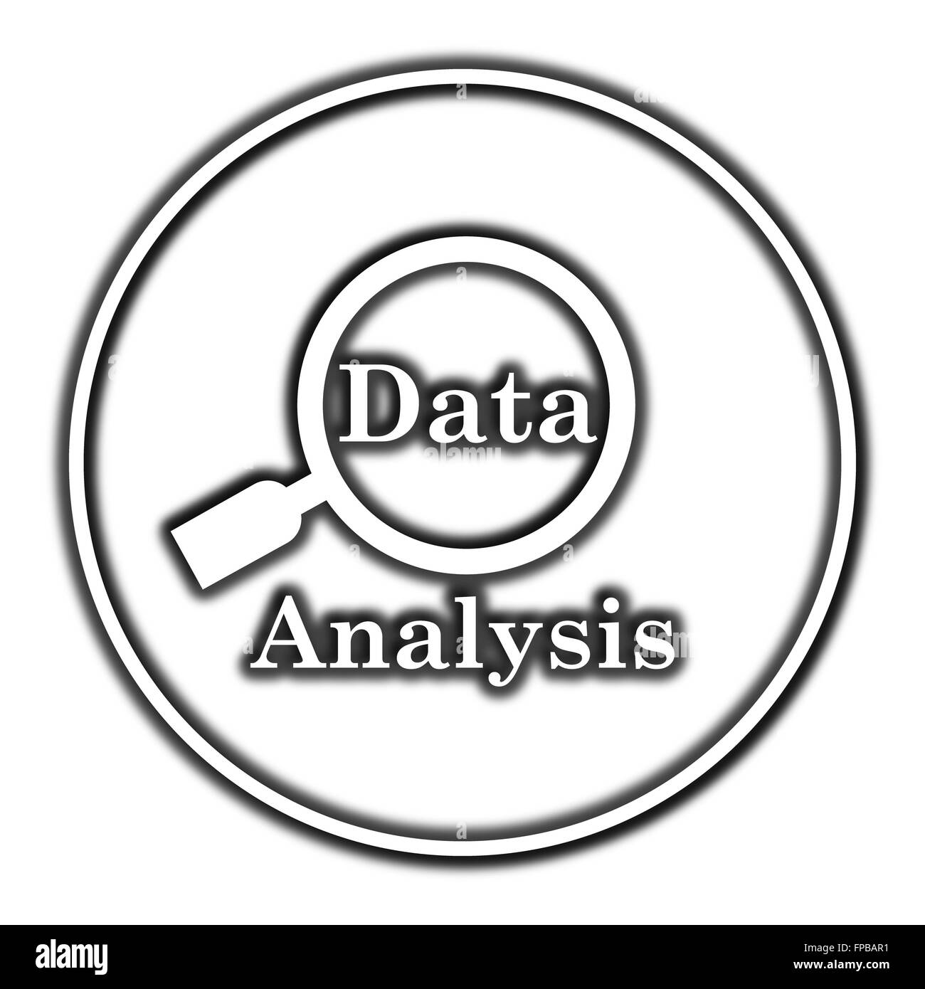 Data analysis icon. Internet button on white background Stock Photo - Alamy