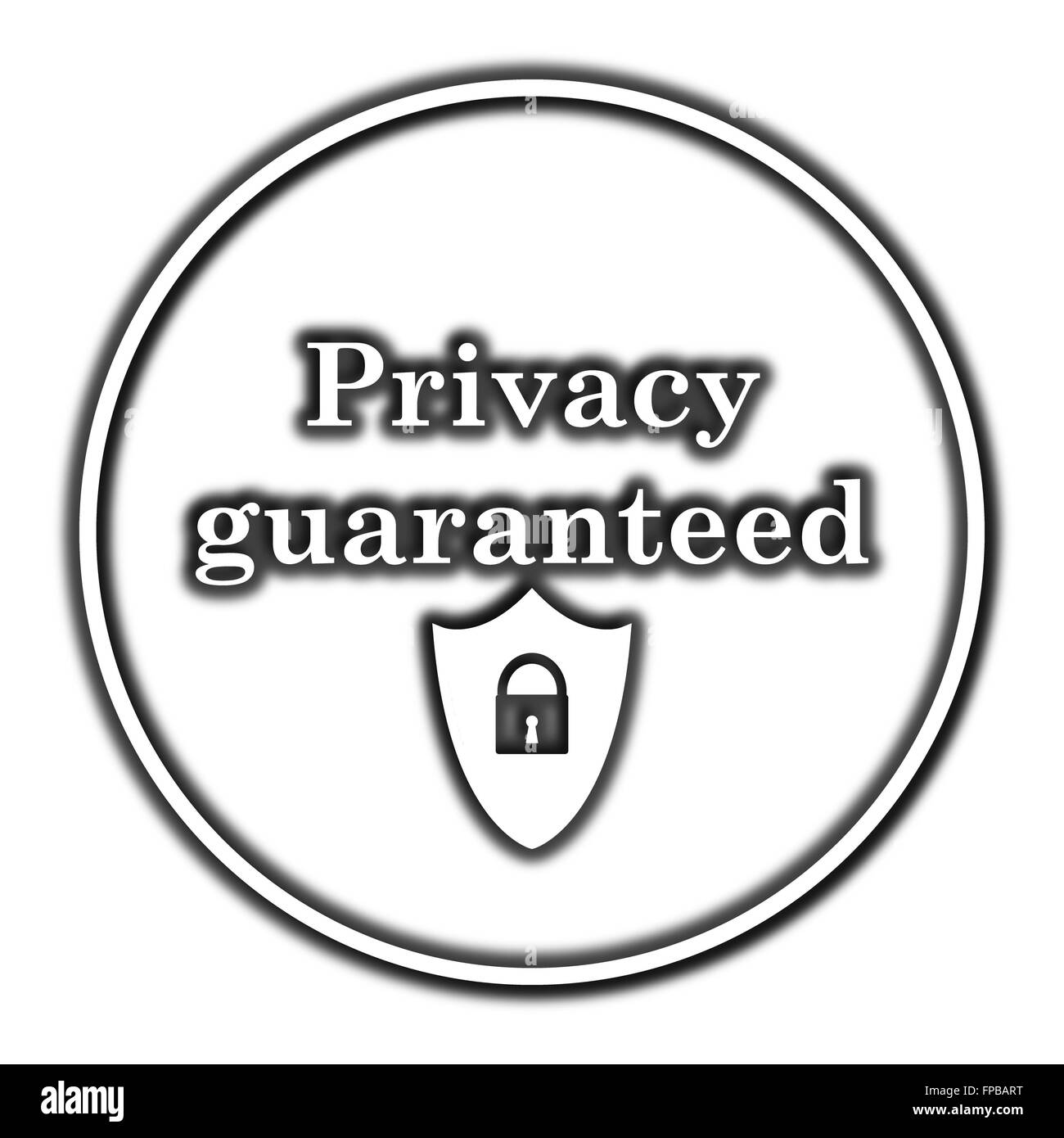 Privacy guaranteed icon. Internet button on white background Stock ...