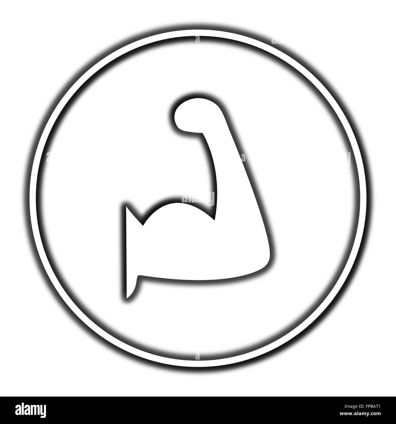 Muscle icon. Internet button on white background Stock Photo - Alamy