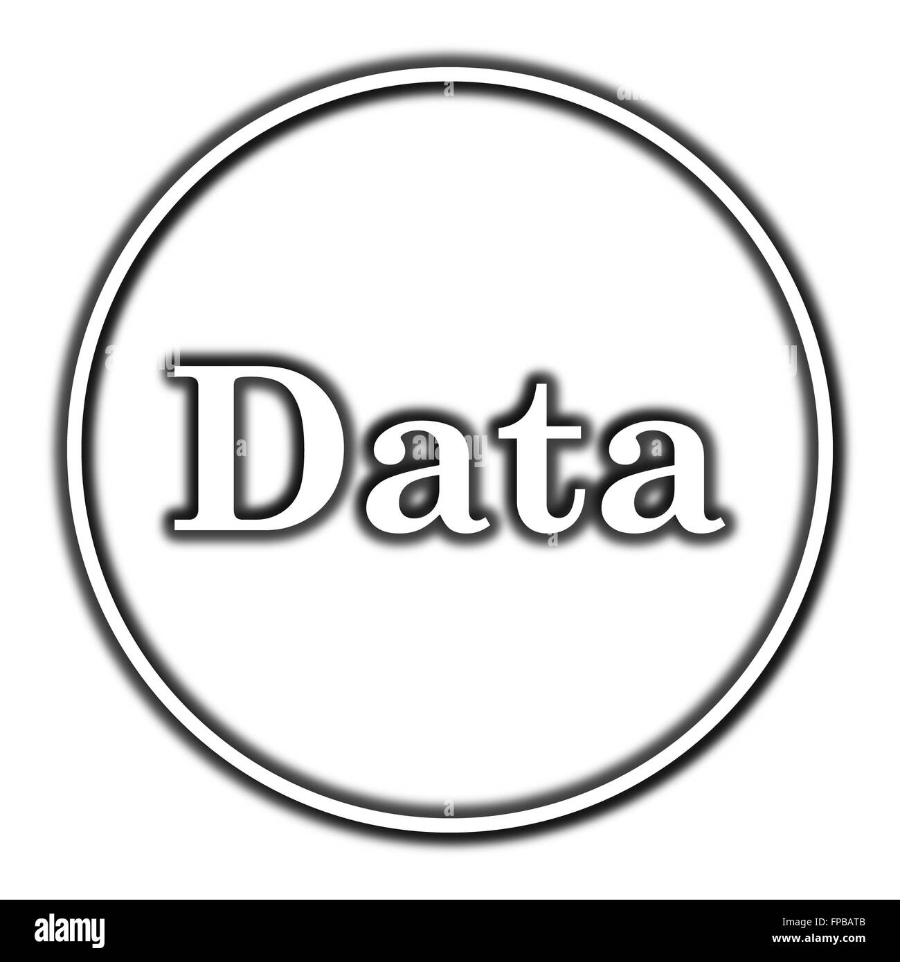 Data icon. Internet button on white background Stock Photo - Alamy