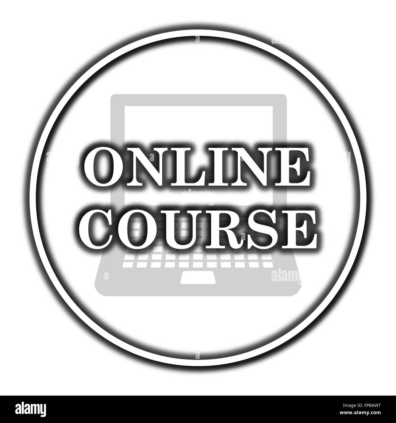 Online course icon. Internet button on white background Stock Photo - Alamy