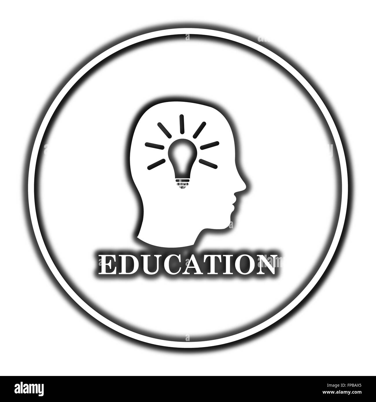 Education icon. Internet button on white background Stock Photo - Alamy