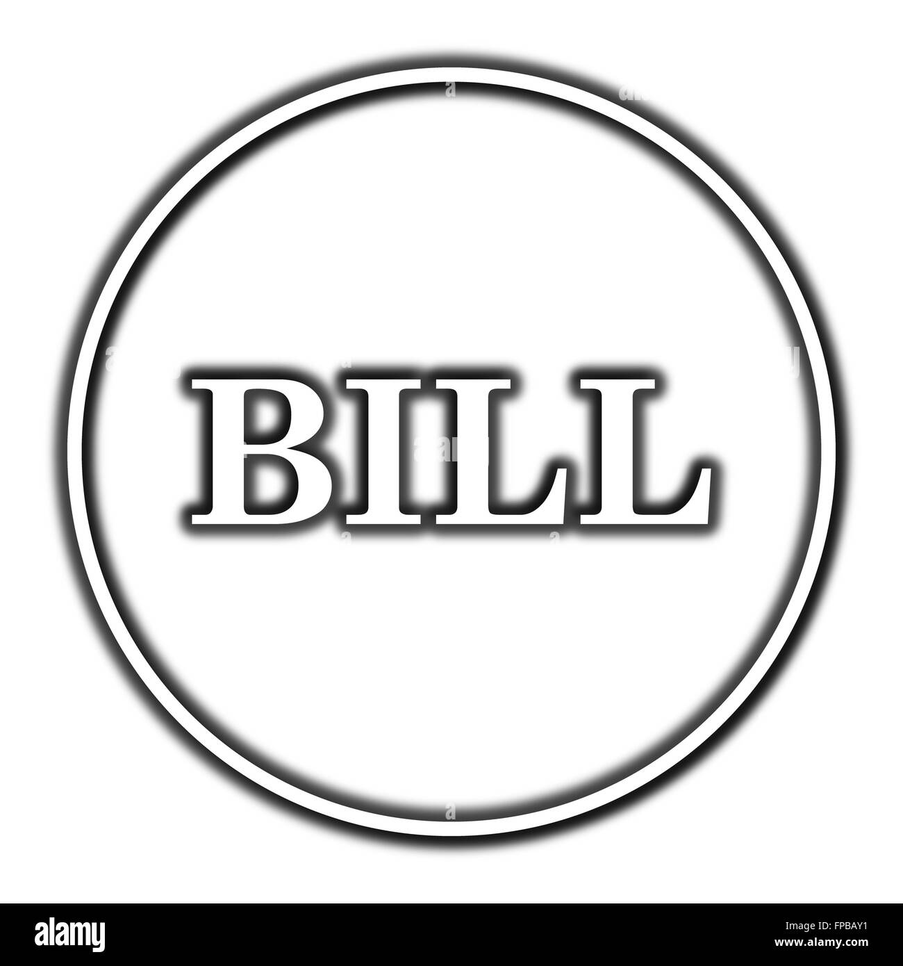 Bill icon. Internet button on white background Stock Photo - Alamy
