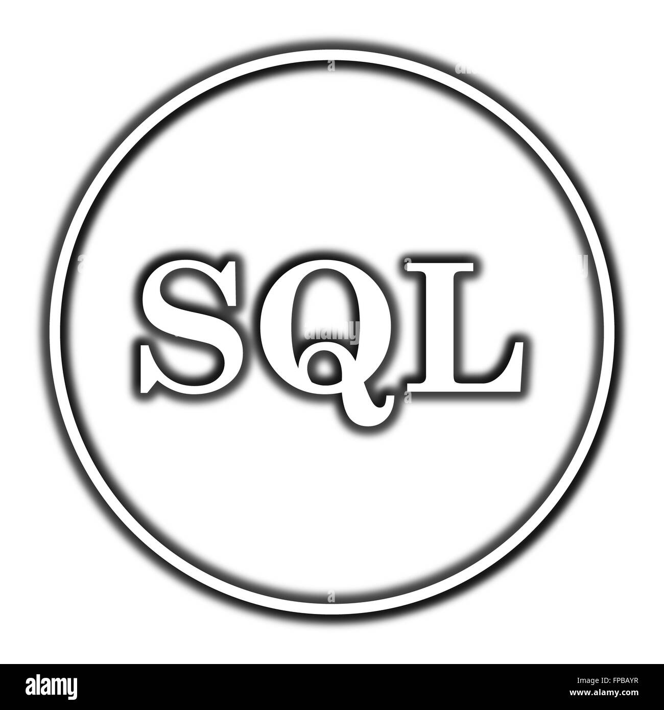 SQL icon. Internet button on white background Stock Photo - Alamy