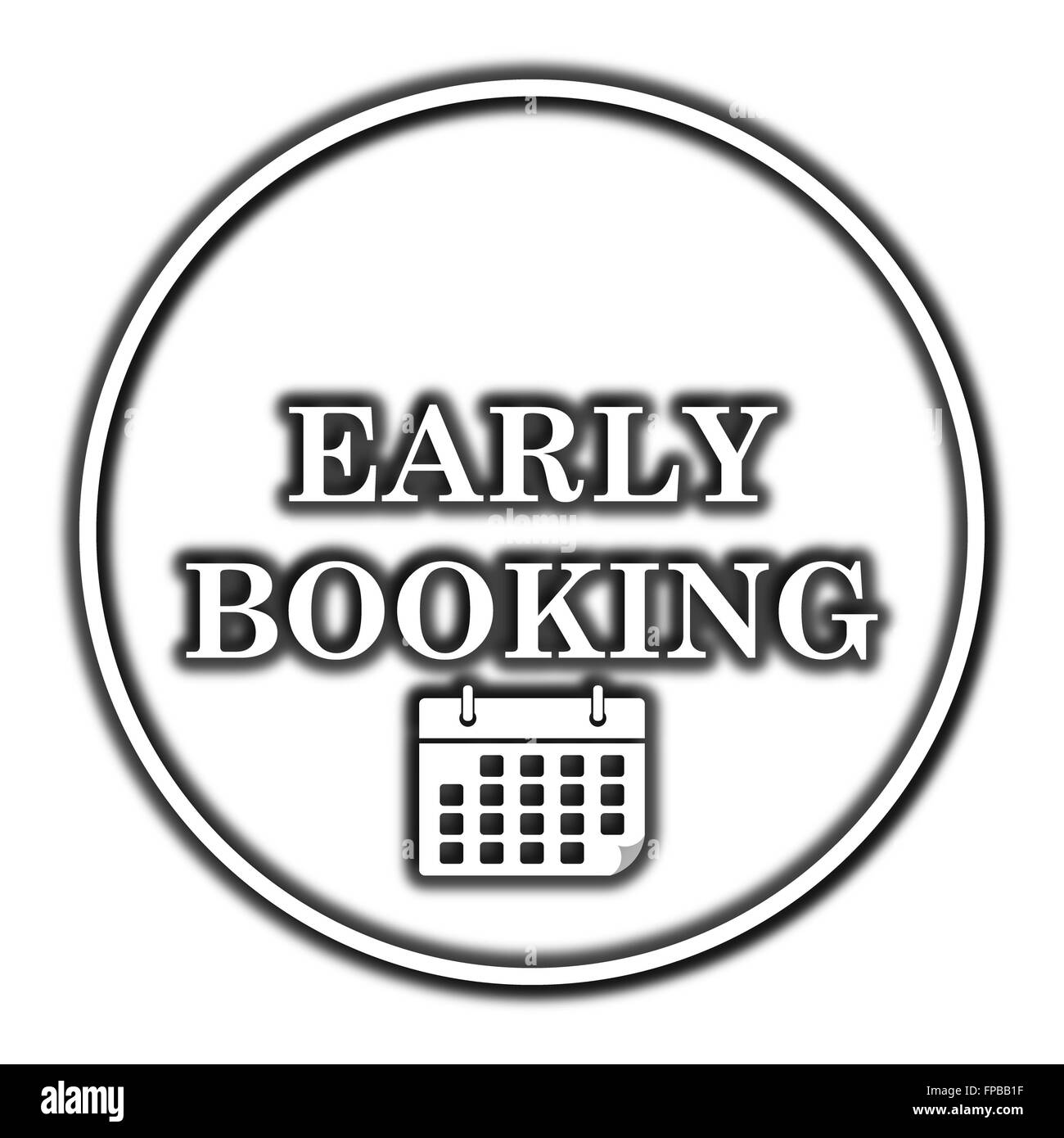 Early booking icon. Internet button on white background Stock Photo - Alamy