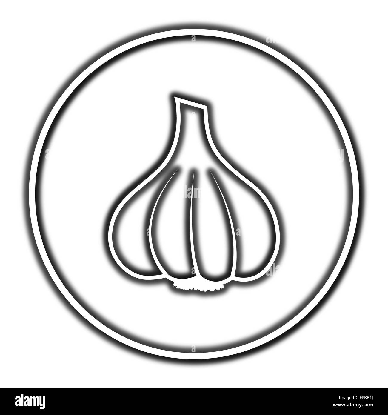 Garlic icon. Internet button on white background Stock Photo - Alamy