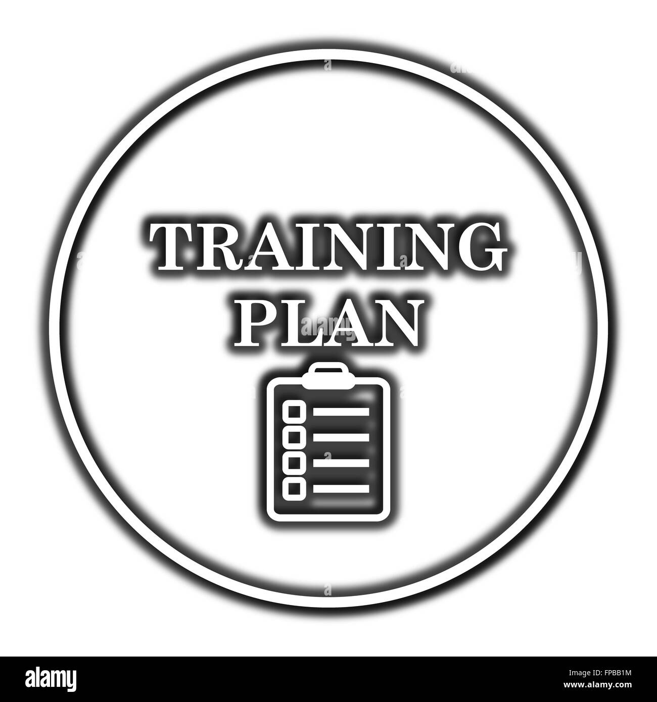 Training plan icon. Internet button on white background Stock Photo - Alamy