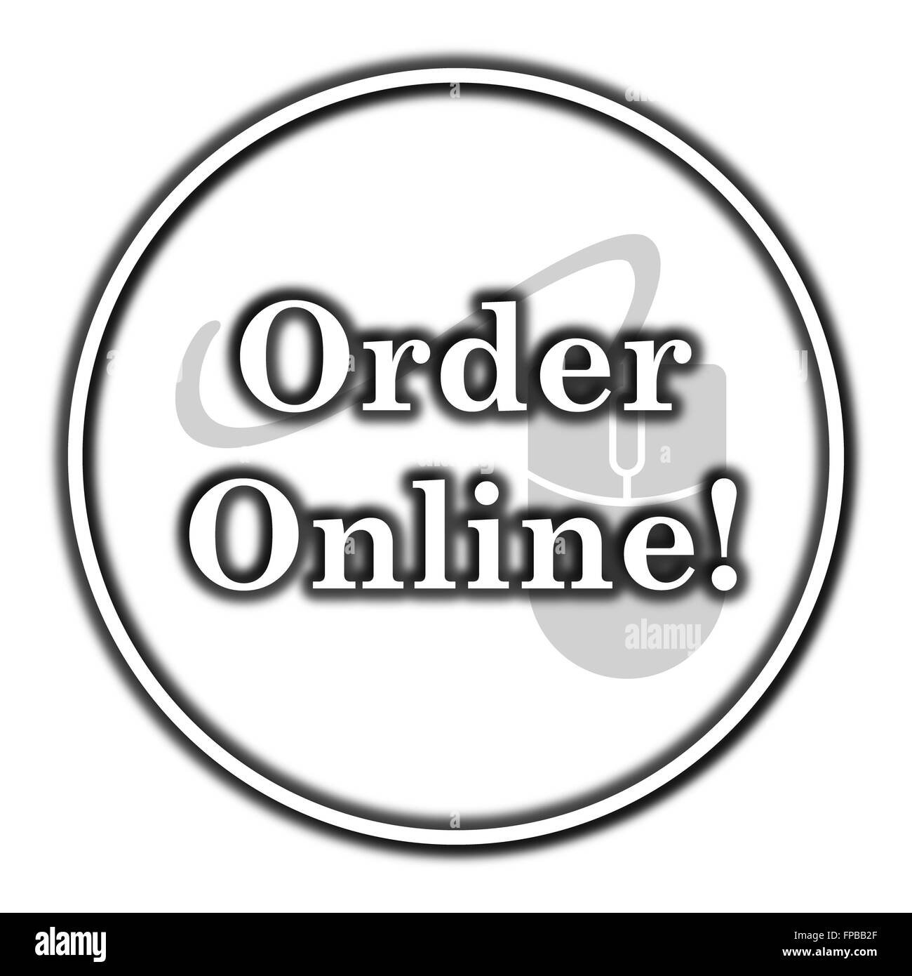 Order online icon. Internet button on white background Stock Photo - Alamy