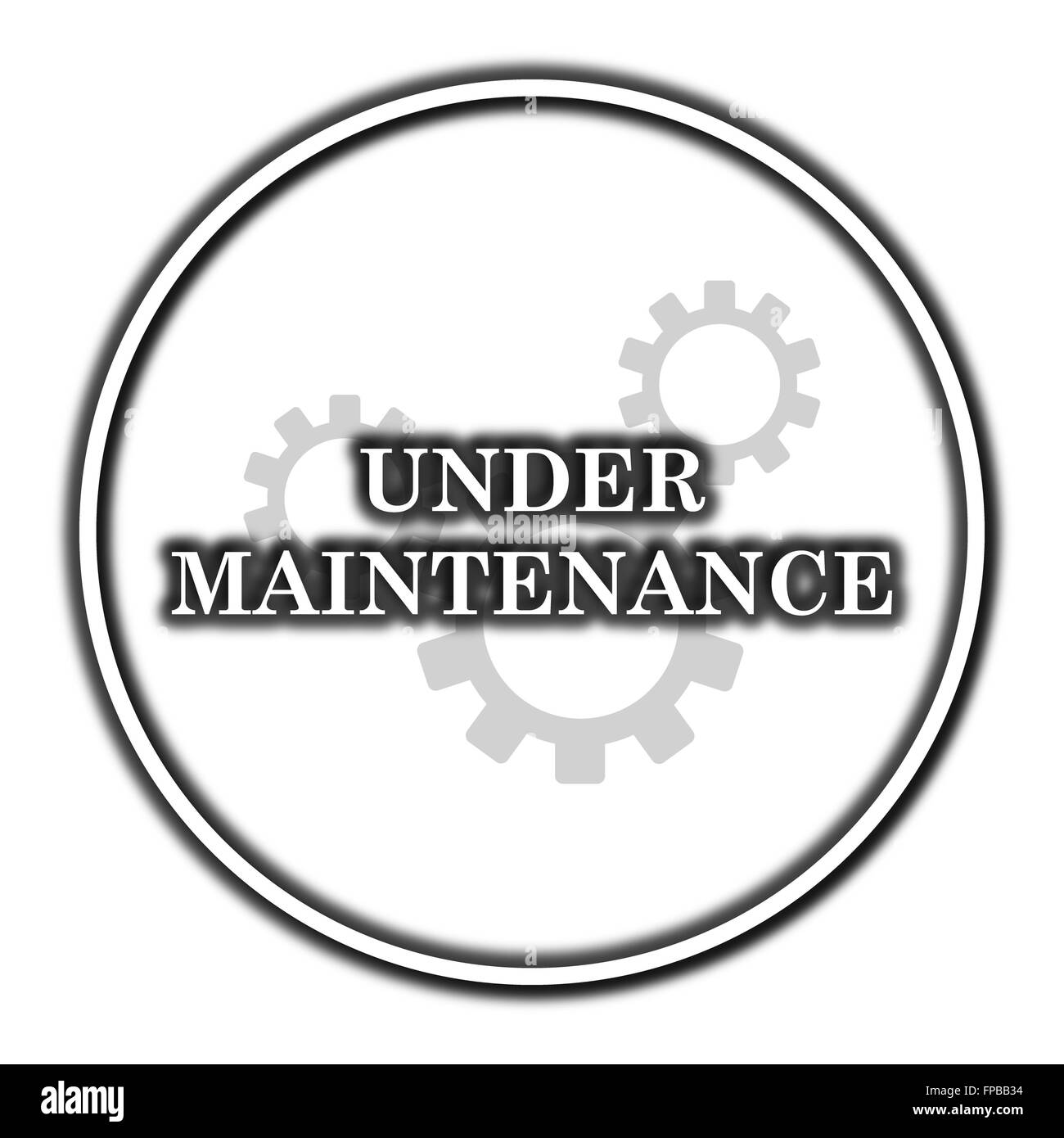 Under maintenance icon. Internet button on white background Stock Photo ...