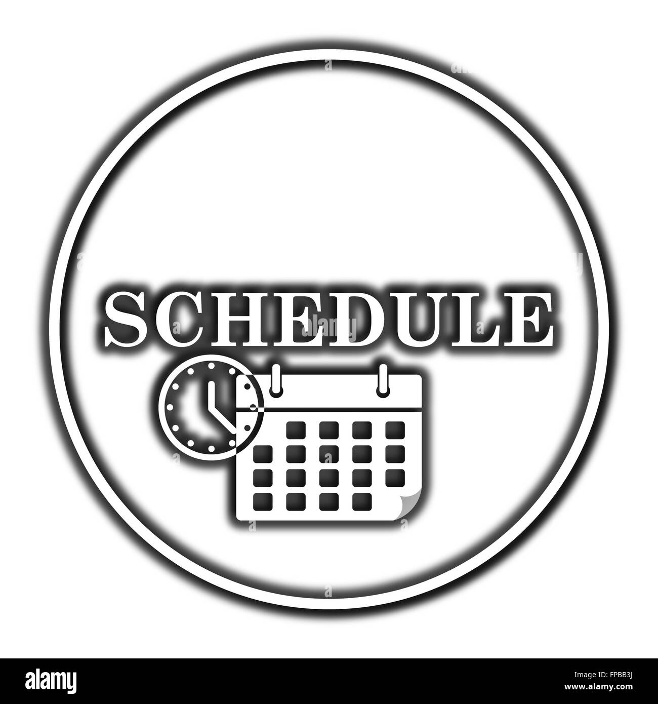 Schedule icon. Internet button on white background Stock Photo - Alamy