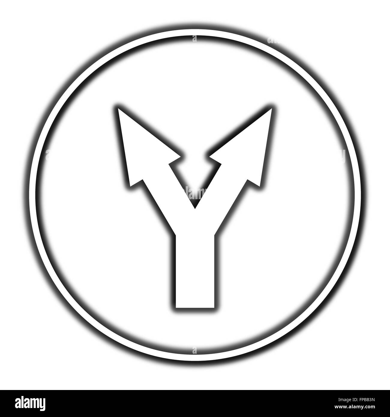 Split arrow icon. Internet button on white background Stock Photo - Alamy