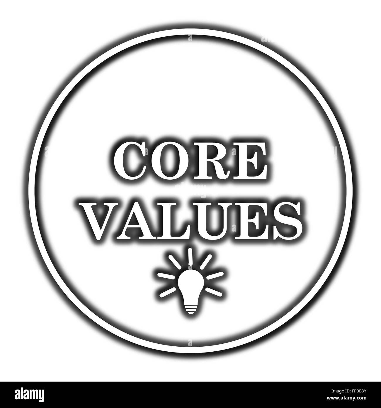 Core values icon. Internet button on white background Stock Photo - Alamy