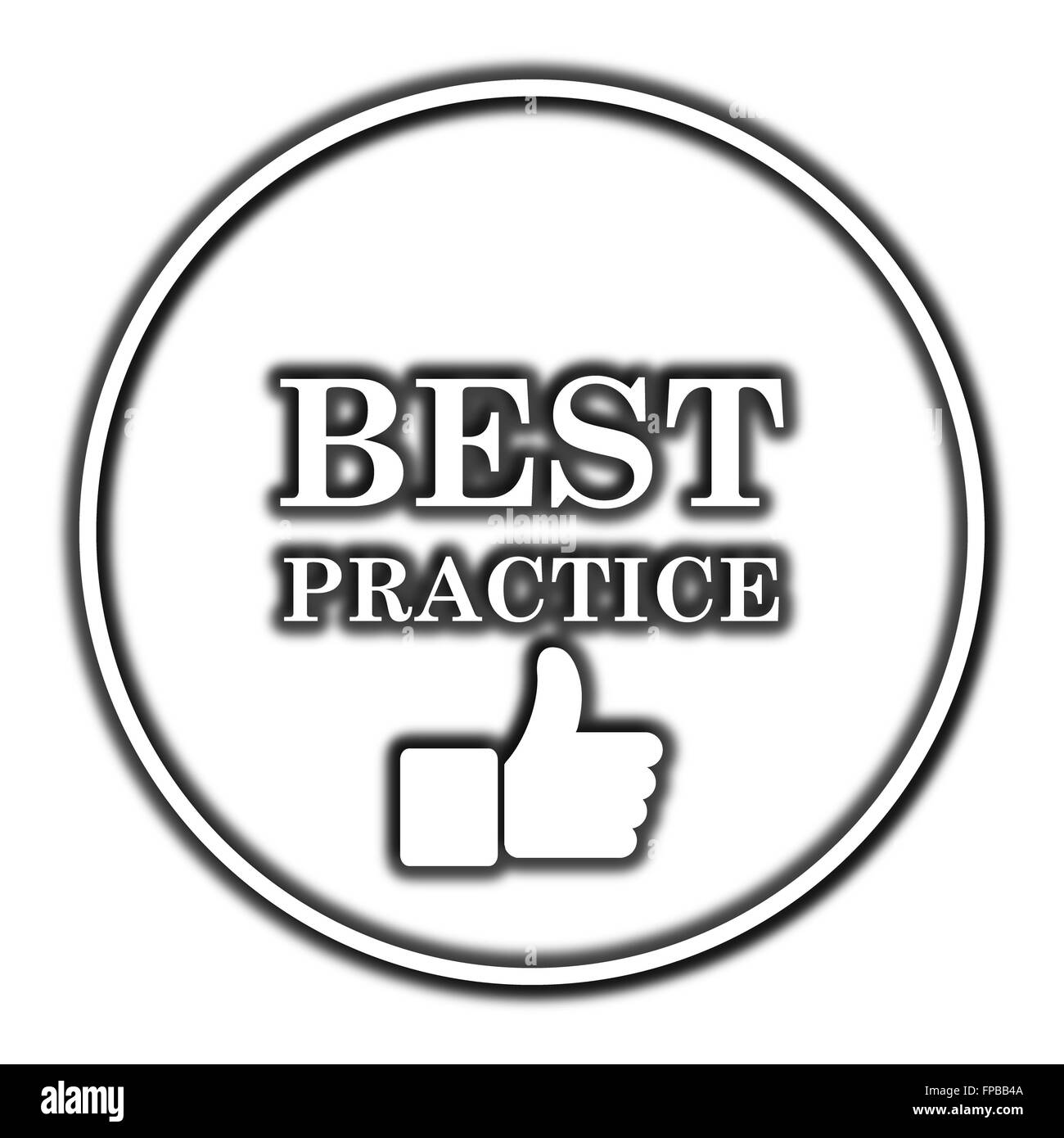 Best practice icon. Internet button on white background Stock Photo - Alamy