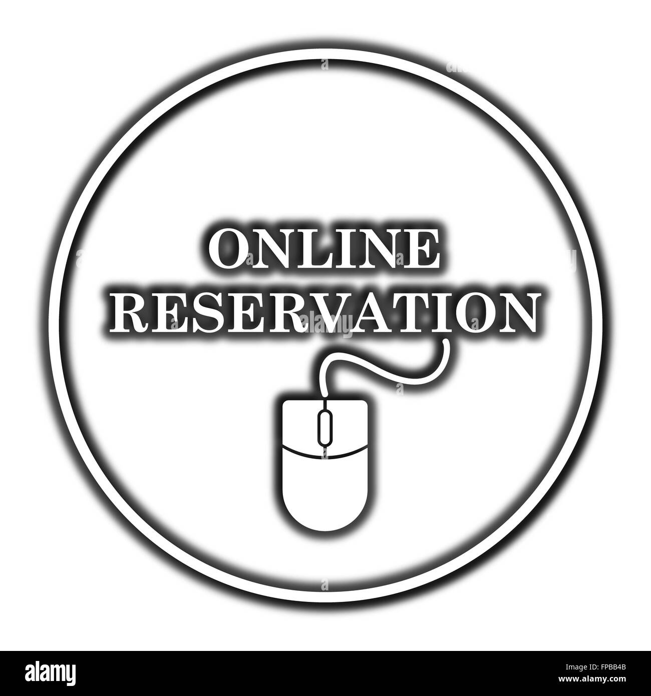 Online reservation icon. Internet button on white background Stock ...