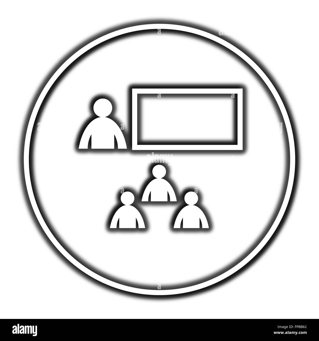 Presenting icon. Internet button on white background Stock Photo - Alamy