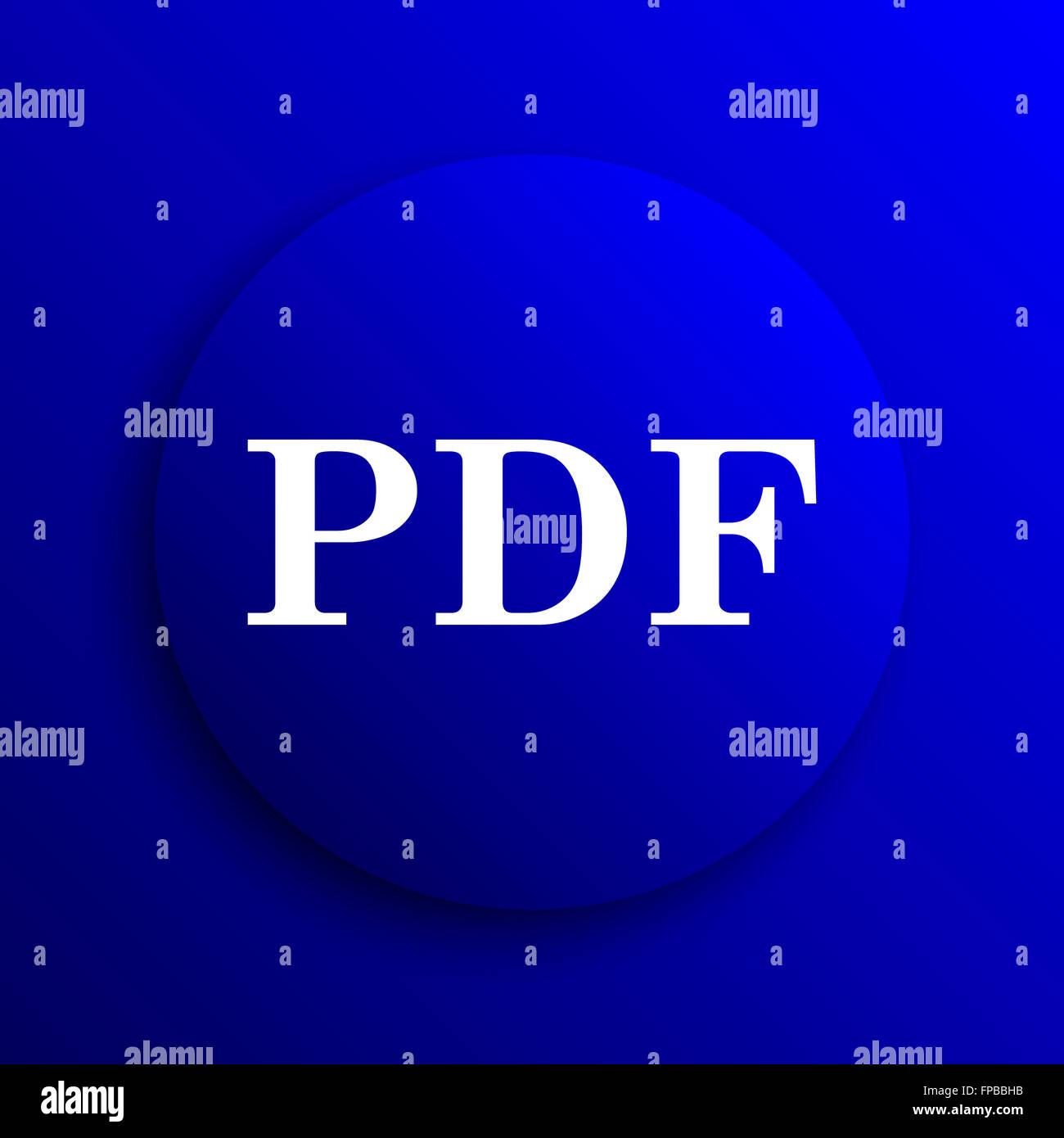 PDF icon. Internet button on blue background Stock Photo - Alamy