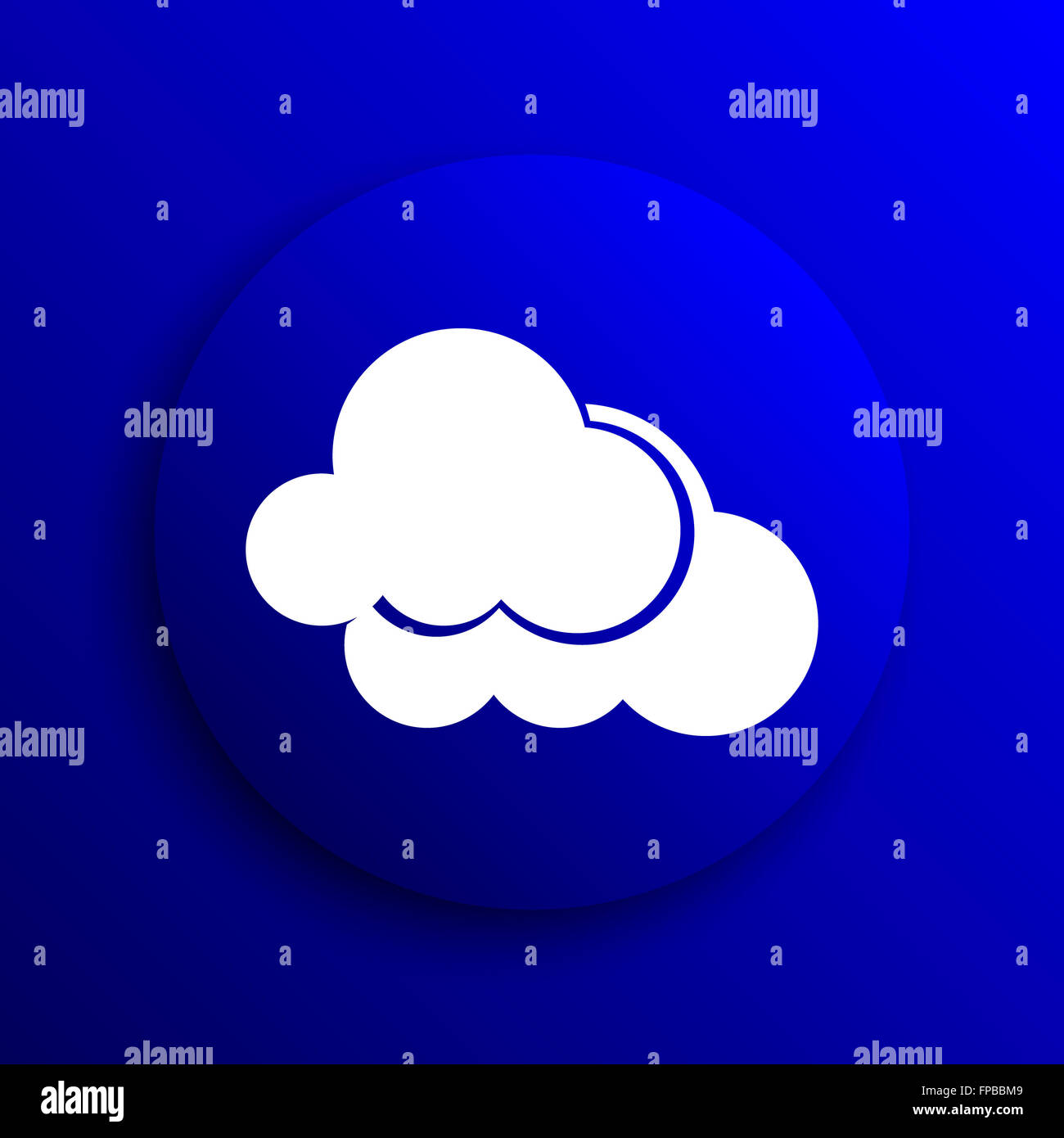 Clouds icon. Internet button on blue background Stock Photo - Alamy
