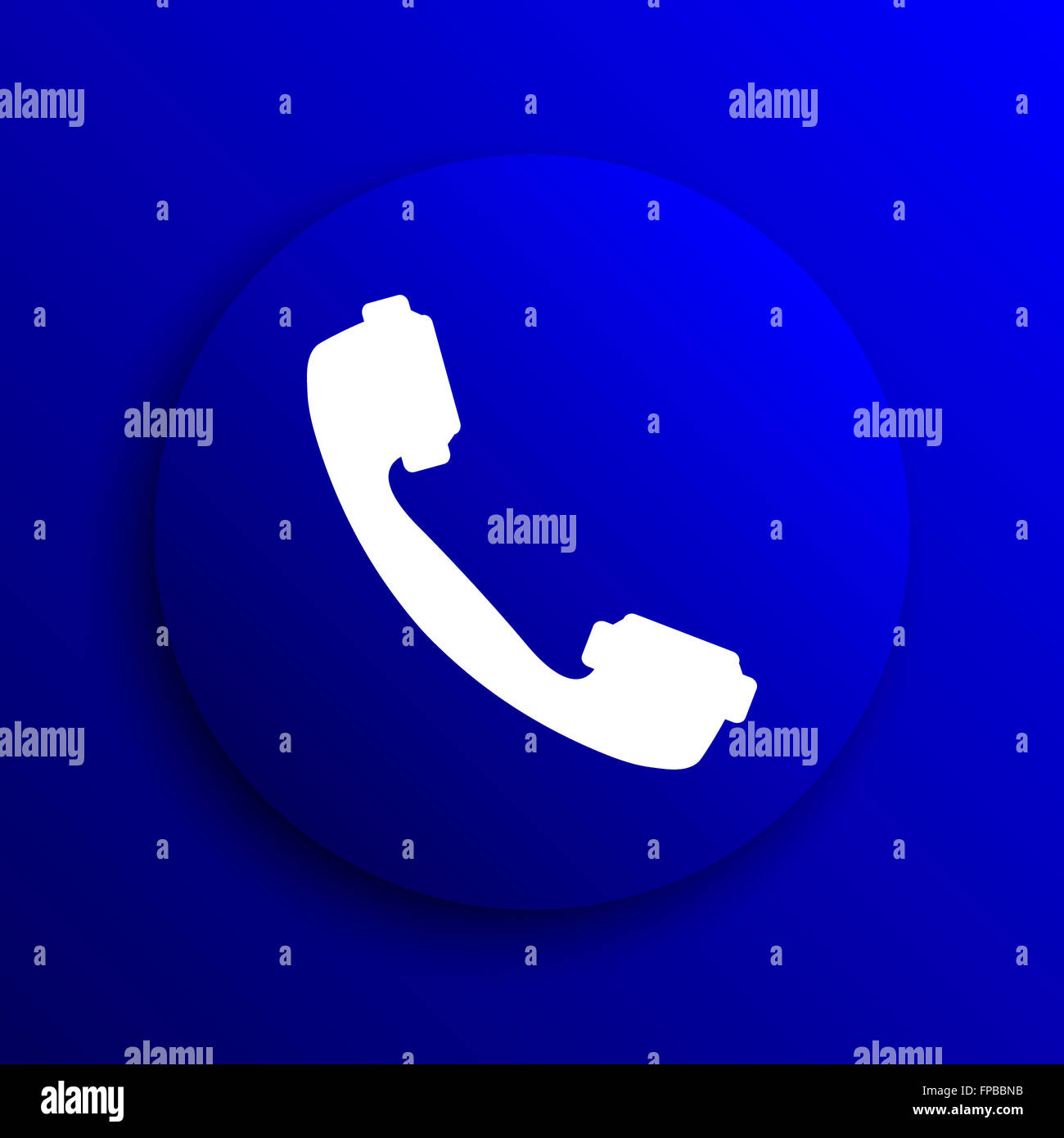 Phone icon. Internet button on blue background Stock Photo - Alamy