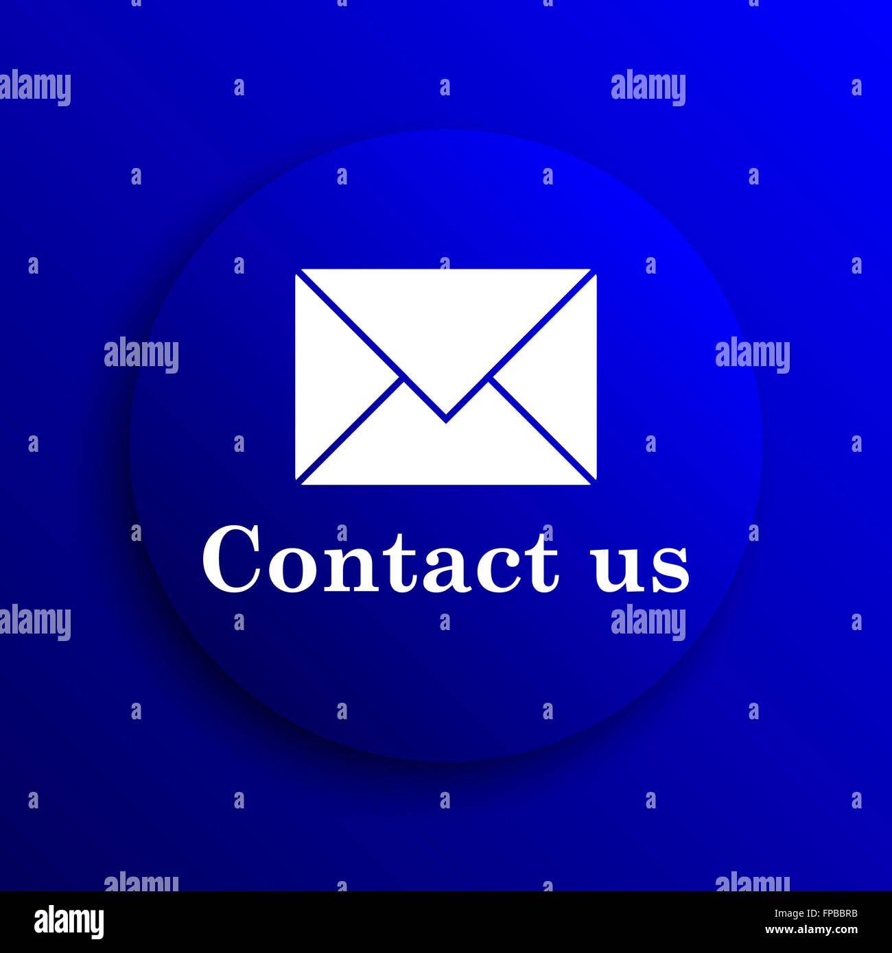 Contact us icon. Internet button on blue background Stock Photo - Alamy