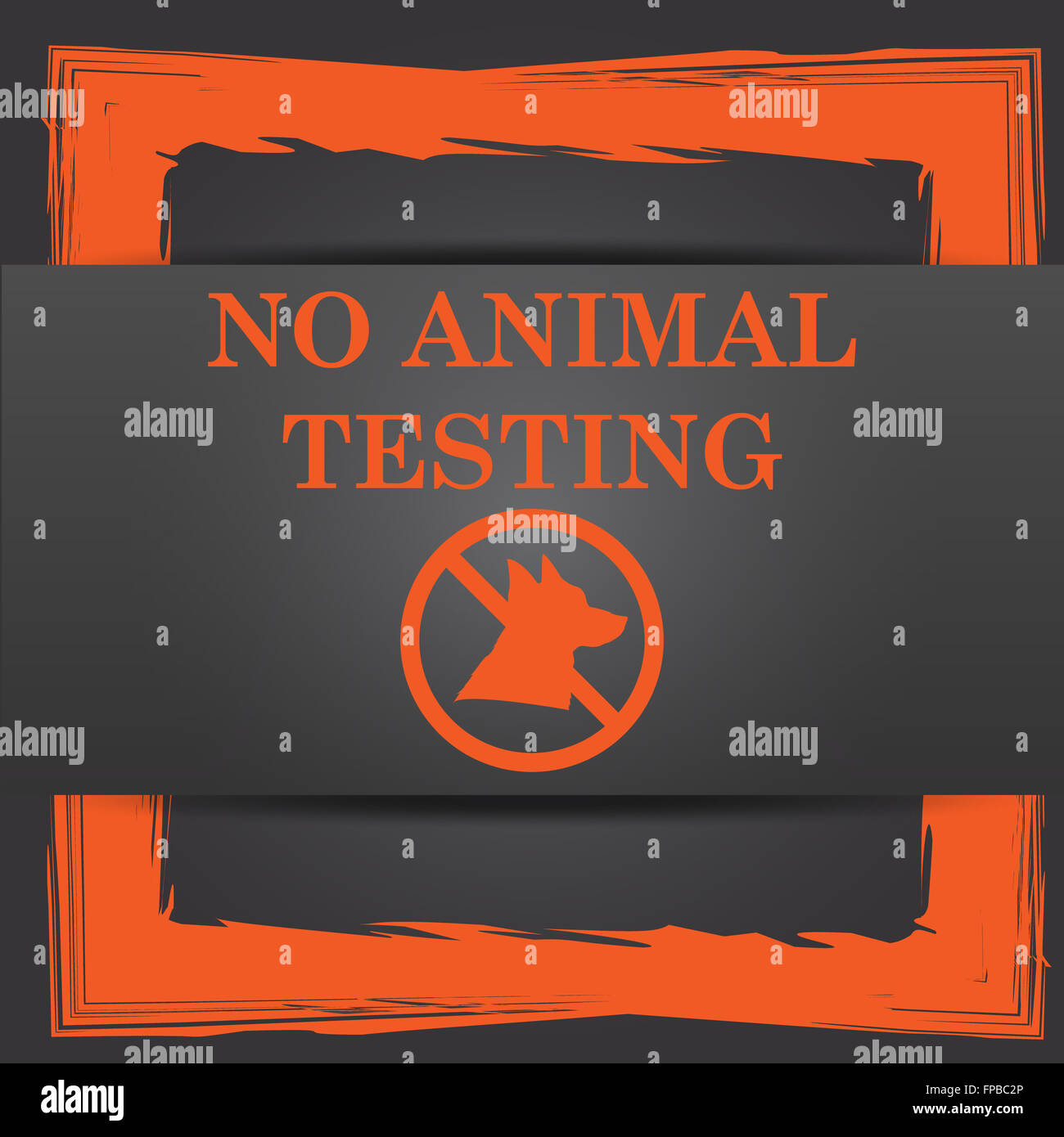 No animal testing icon. Internet button on grey background Stock Photo ...