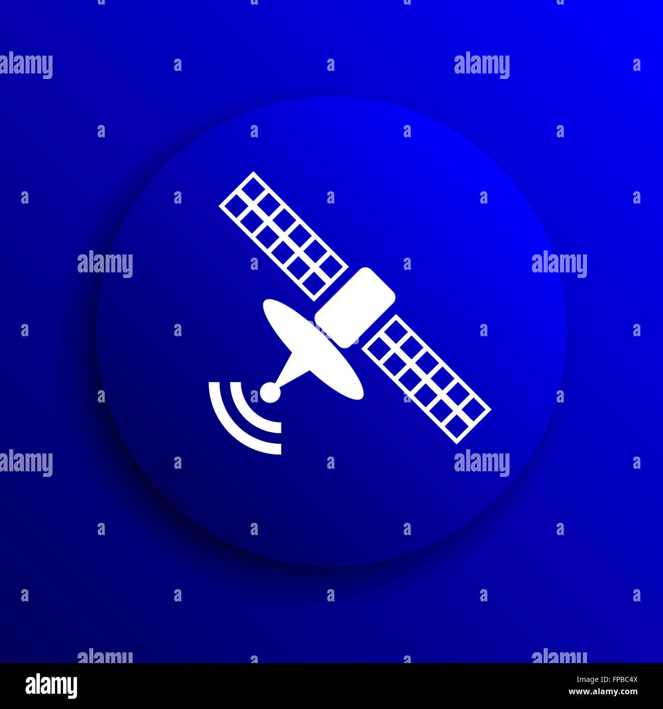 Antenna icon. Internet button on blue background Stock Photo - Alamy