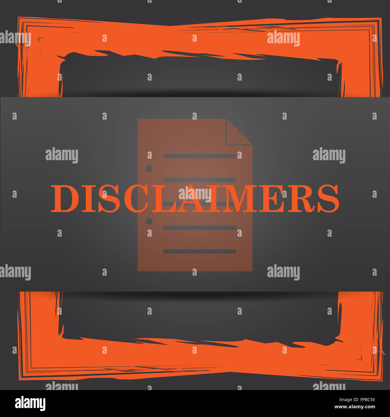 Disclaimers icon. Internet button on grey background Stock Photo - Alamy