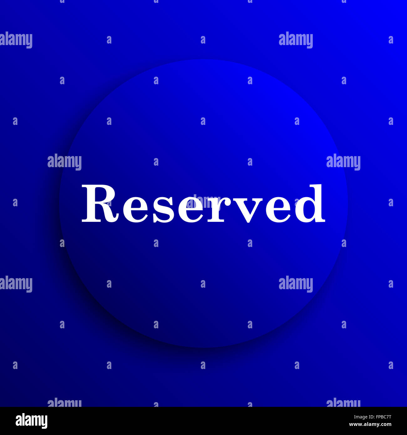 Reserved icon. Internet button on blue background Stock Photo - Alamy