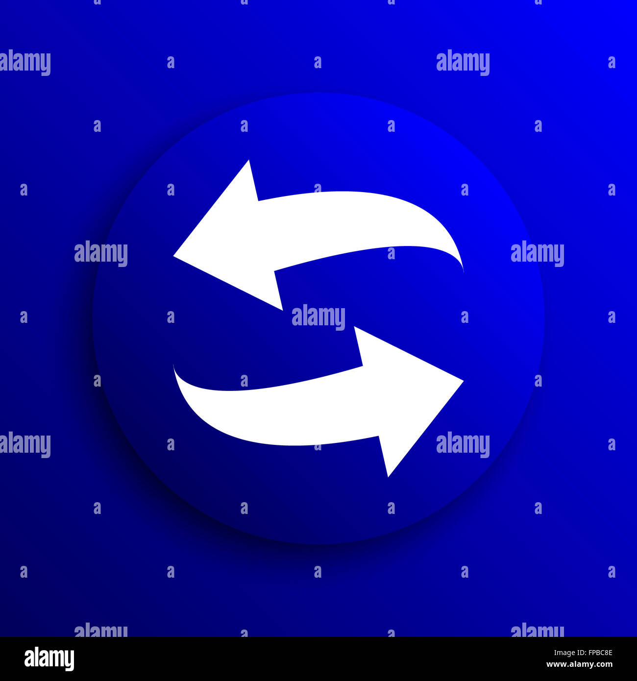 Swap icon. Internet button on blue background Stock Photo - Alamy