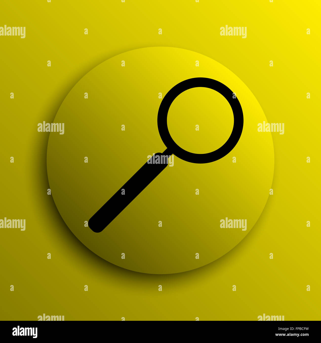 Search icon. Yellow internet button Stock Photo - Alamy