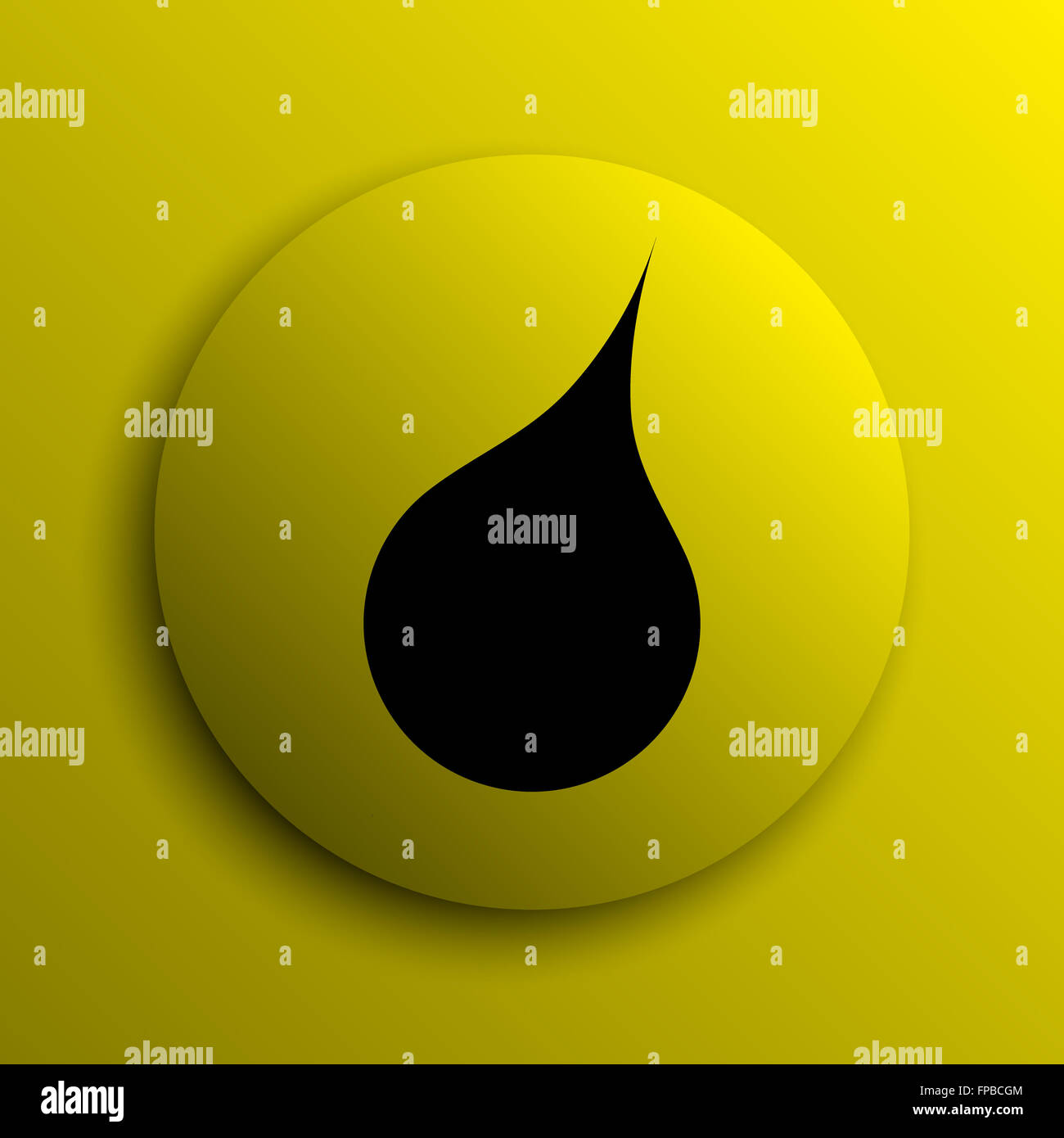 Rain icon. Yellow internet button Stock Photo - Alamy