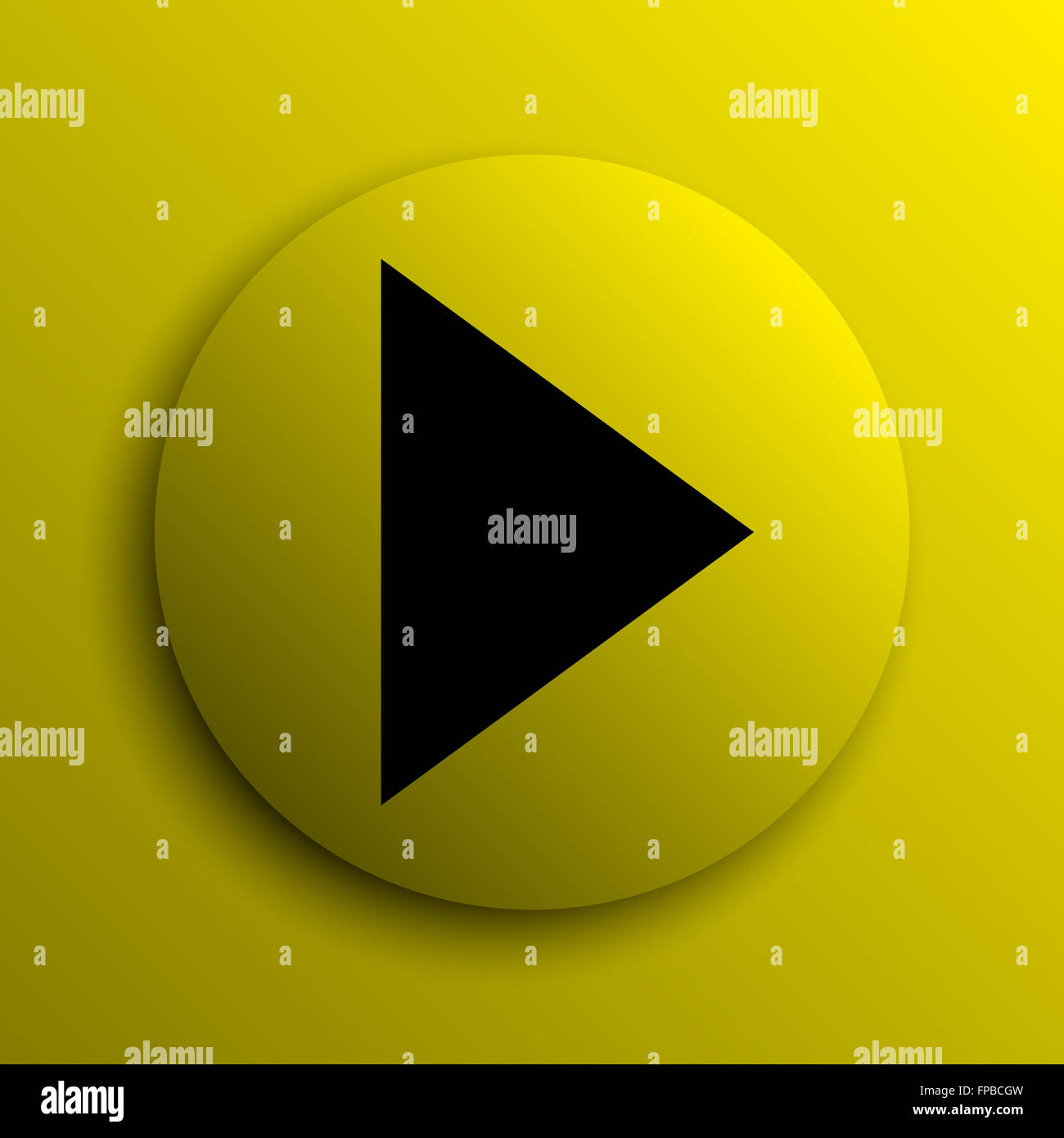 Play sign icon. Yellow internet button Stock Photo - Alamy