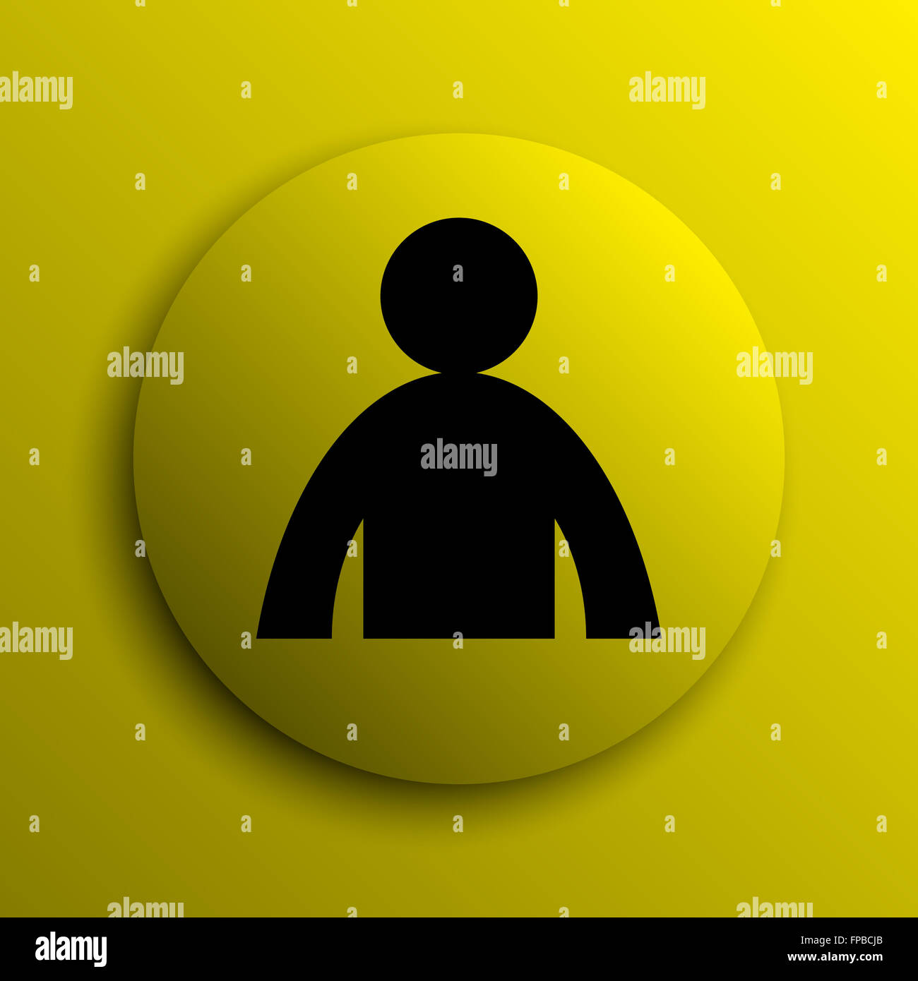 User profile icon. Yellow internet button Stock Photo - Alamy