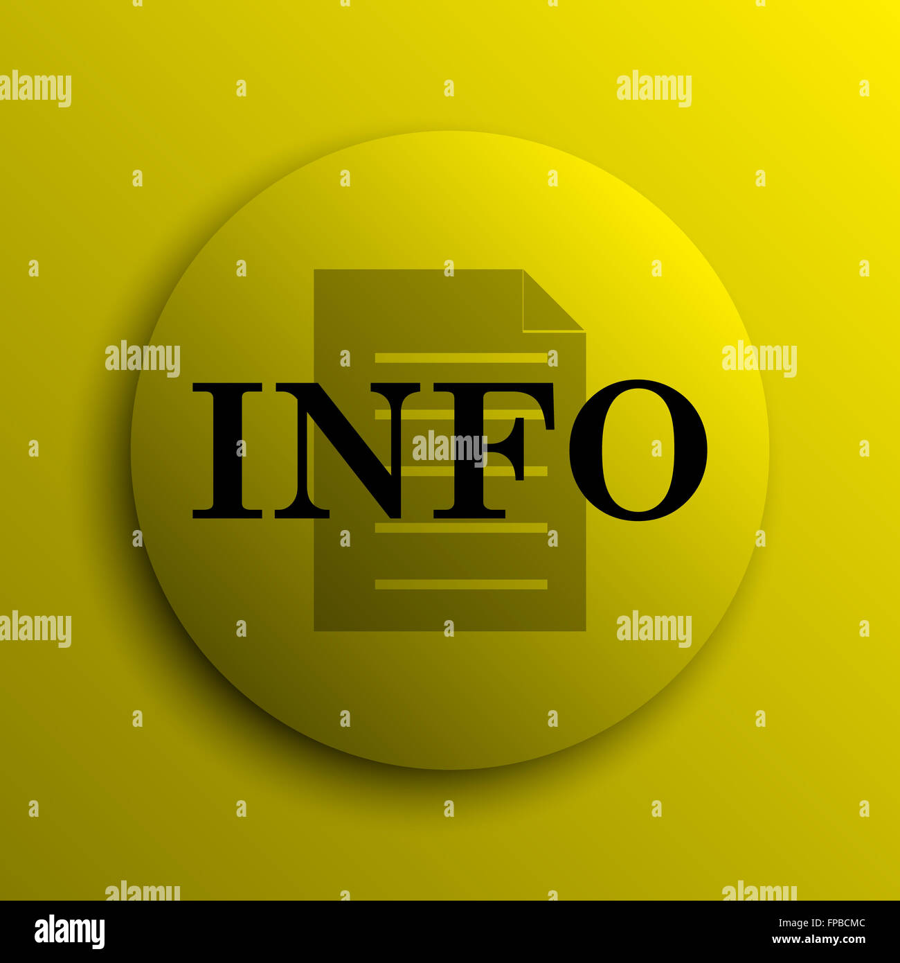 Info icon. Yellow internet button Stock Photo - Alamy