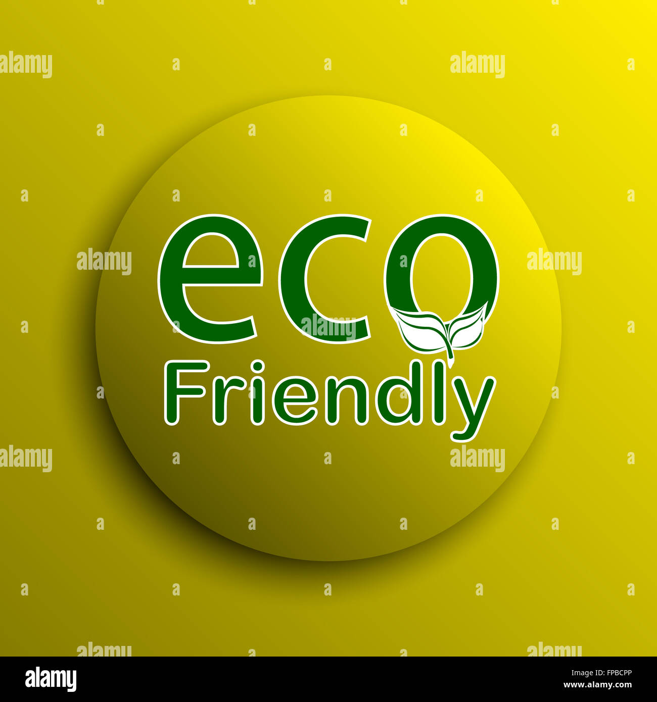 Eco Friendly icon. Yellow internet button Stock Photo - Alamy