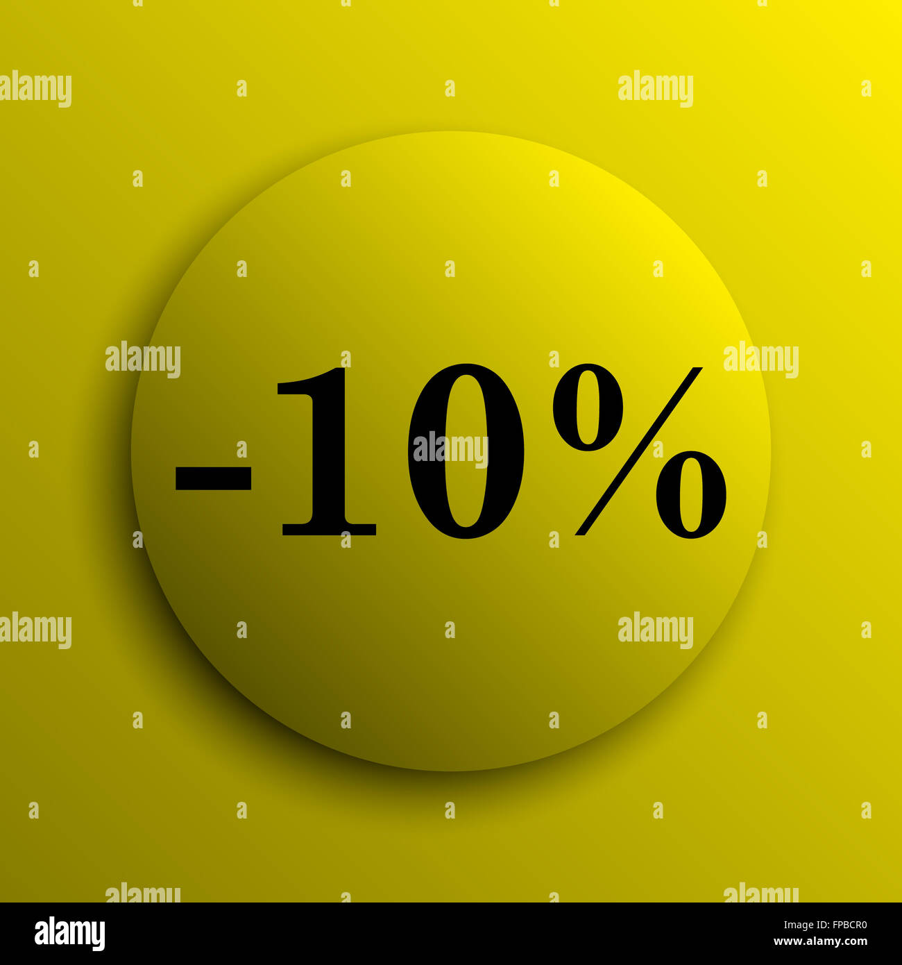 10 percent discount icon. Yellow internet button Stock Photo - Alamy