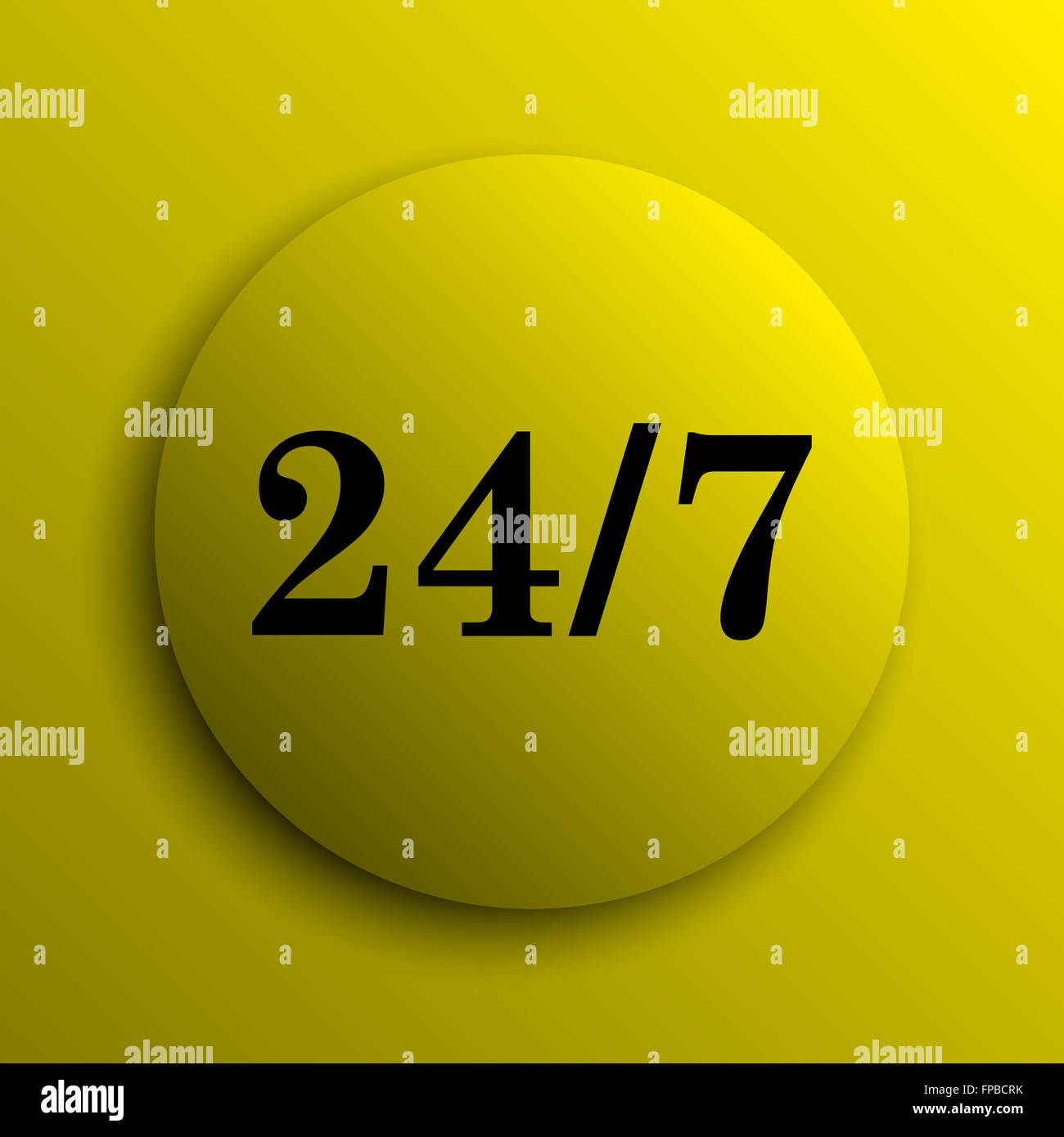 24 7 icon. Yellow internet button Stock Photo - Alamy