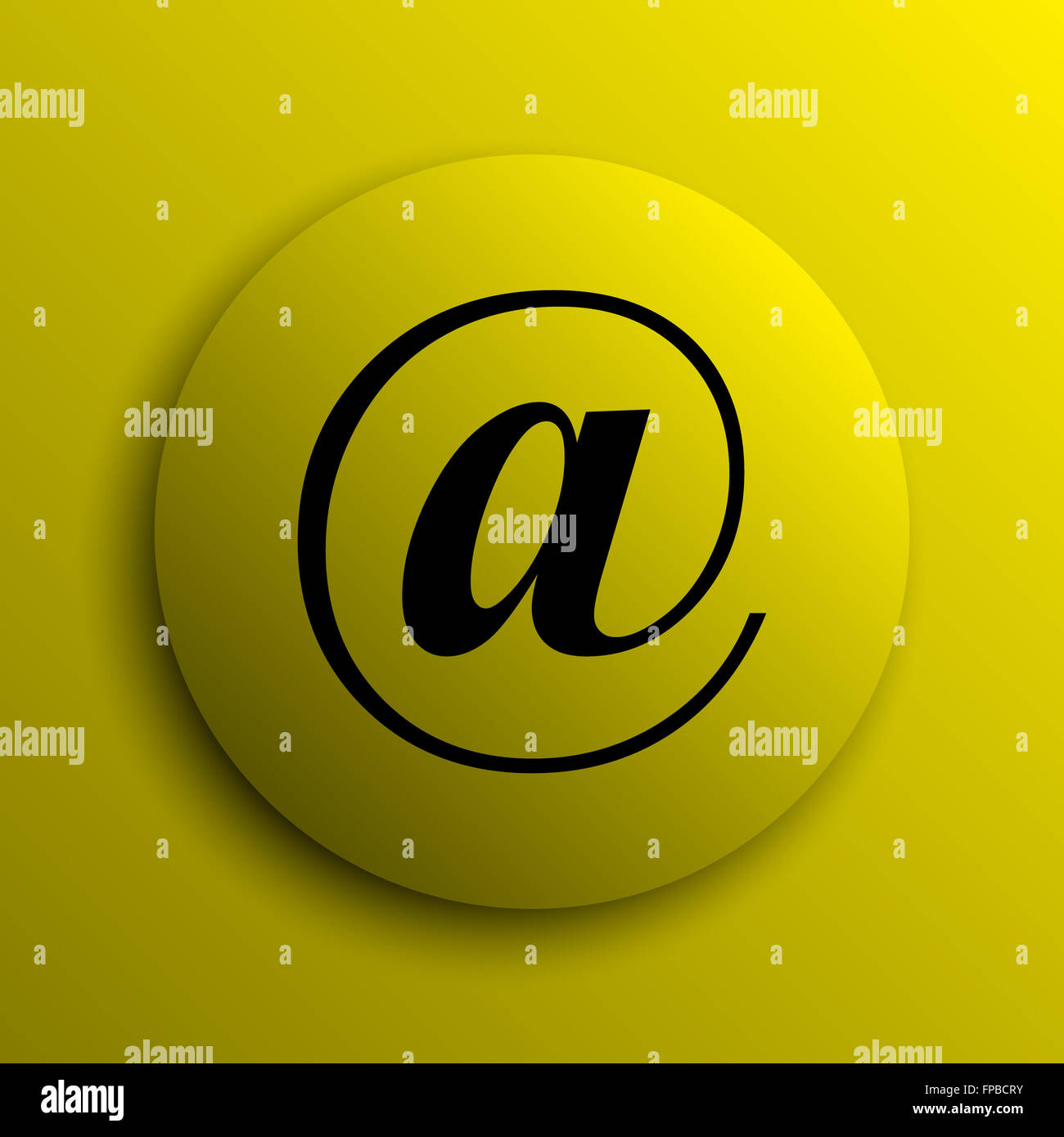 At icon. Yellow internet button Stock Photo - Alamy