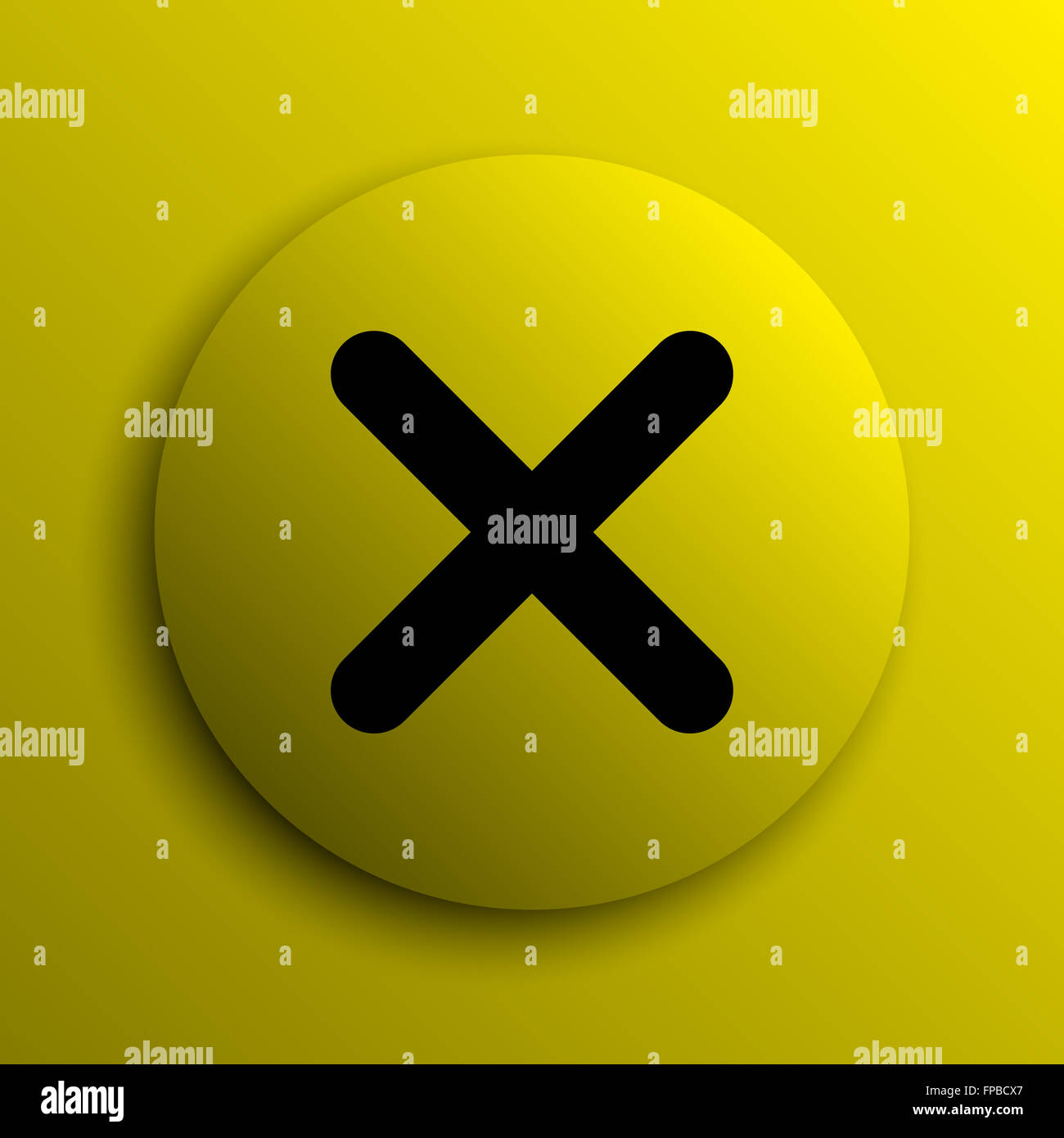 X close icon. Yellow internet button Stock Photo - Alamy
