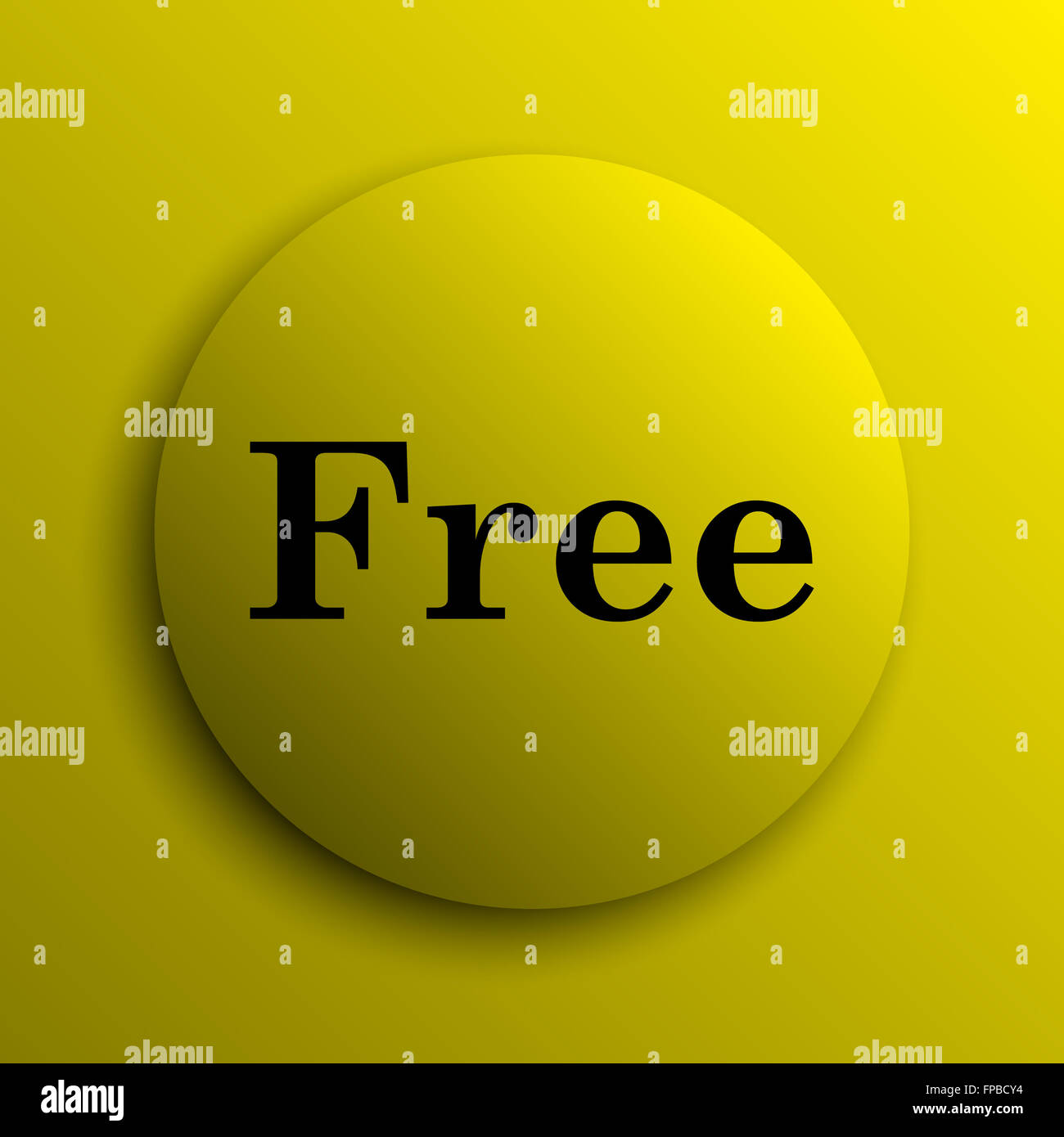 Free icon. Yellow internet button Stock Photo - Alamy