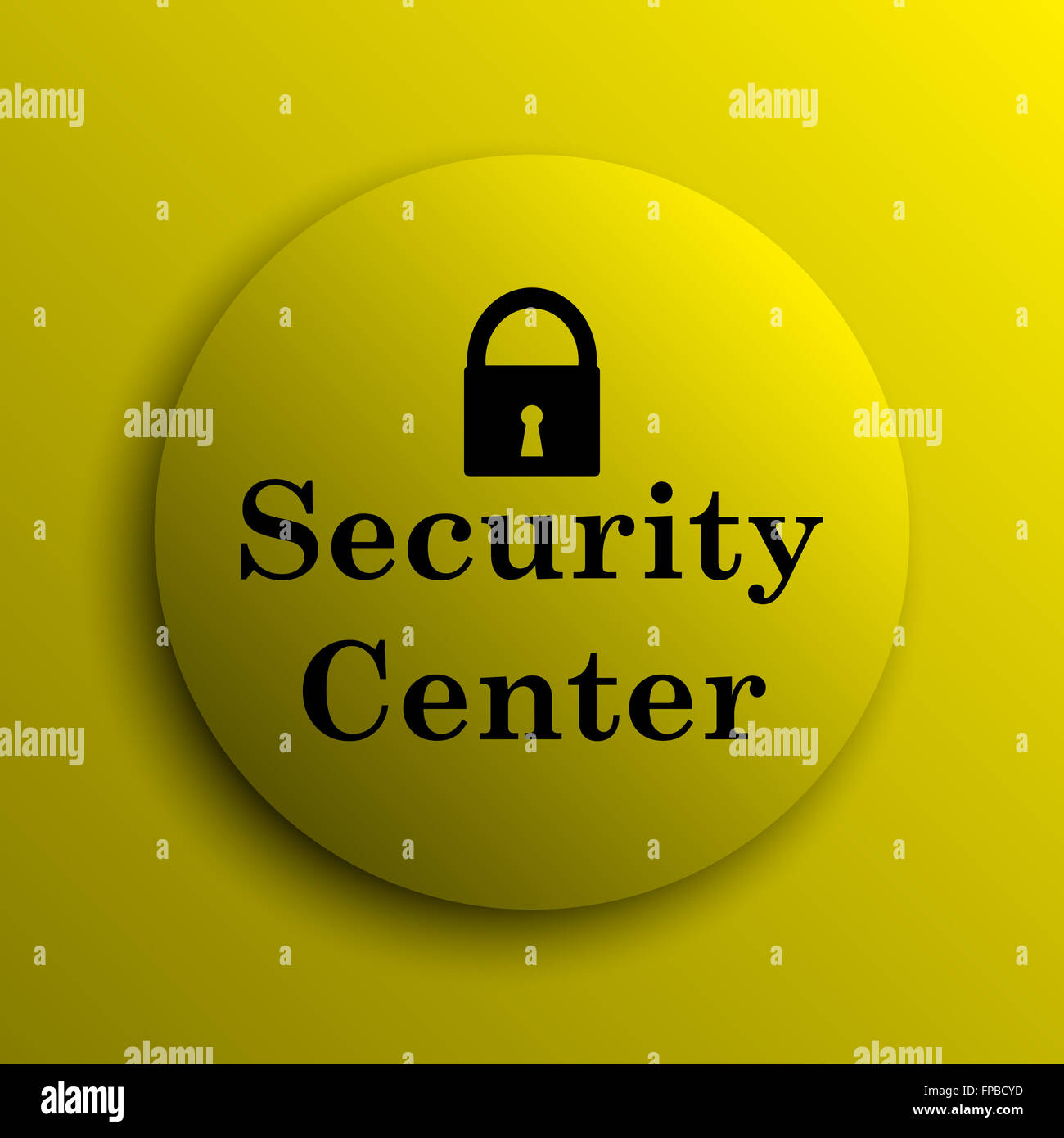 Security center icon. Yellow internet button Stock Photo - Alamy