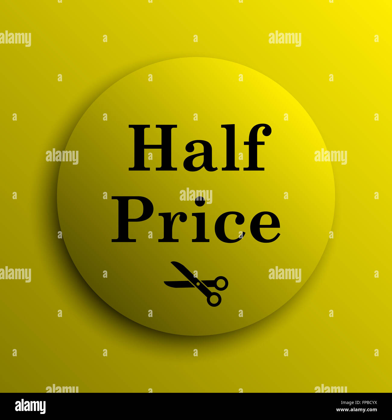 3d half price button hi-res stock photography and images - Alamy