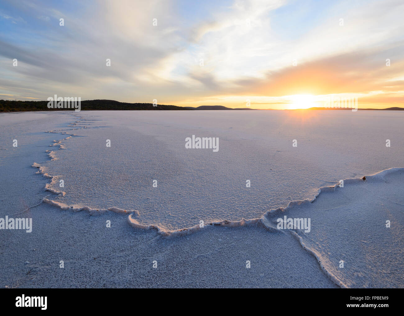 Sunrise over Lake Gairdner, South Australia, SA, Australia Stock Photo ...