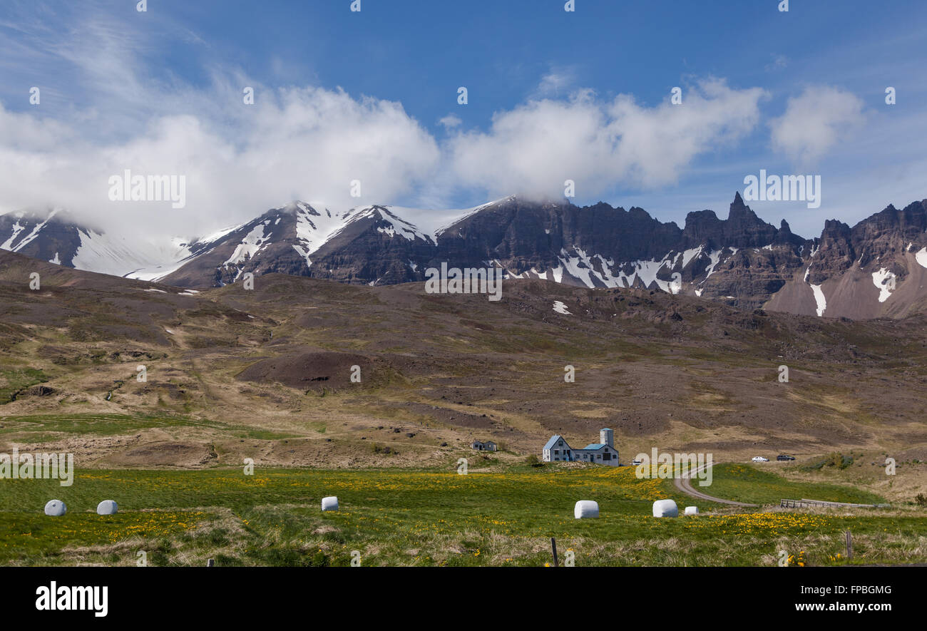 Farmhouse in Bakki, Northern Iceland, Europe Stock Photo - Alamy