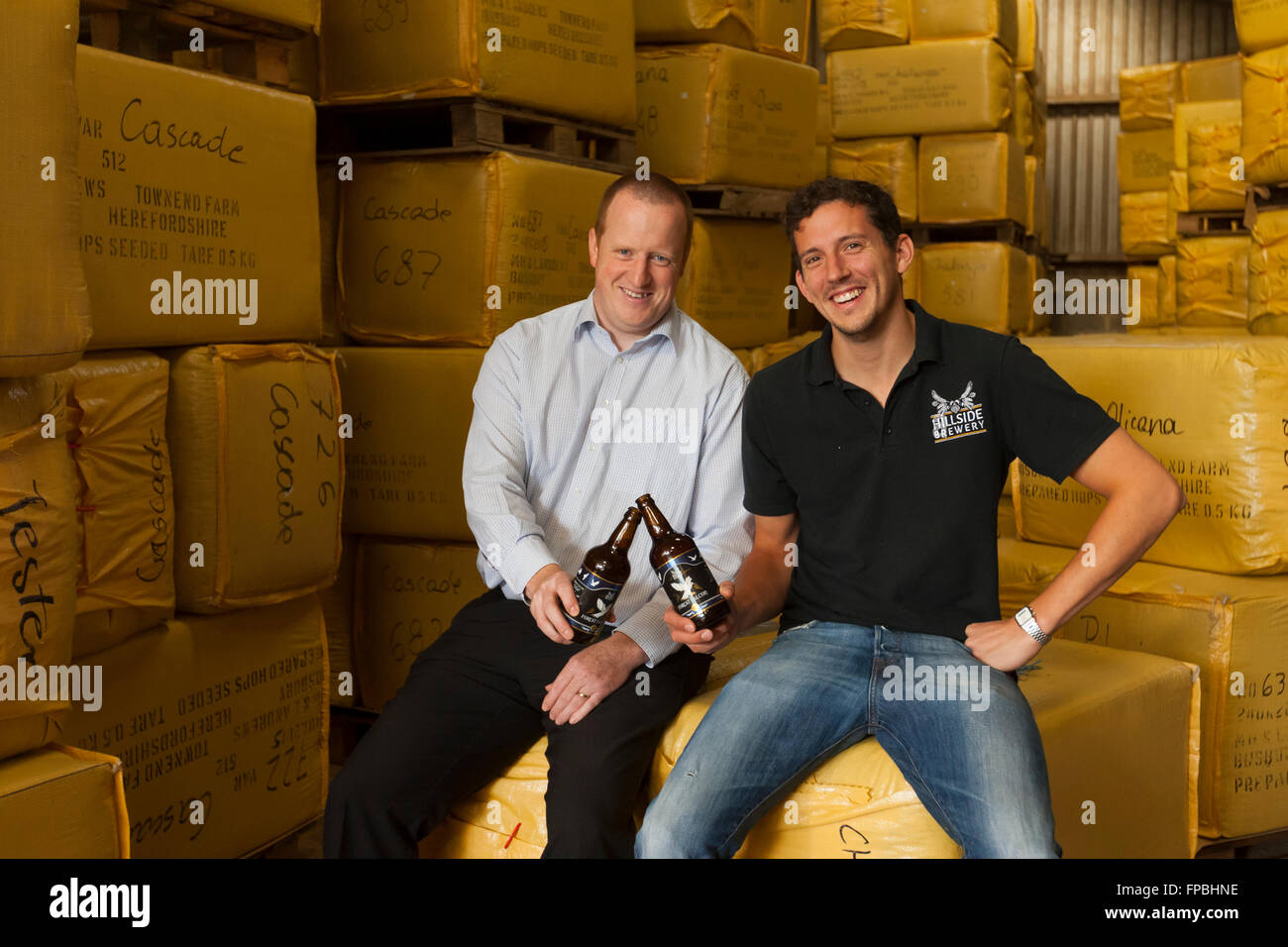 Hillside Brewery, Gloucestershire, craft ale brewery. Brewery staff ...