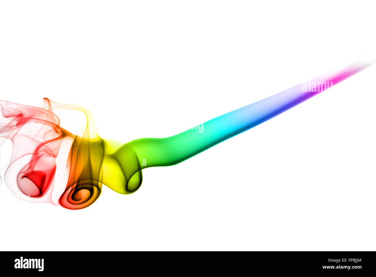 Abstraction. Gradient colored fume pattern over white background Stock ...