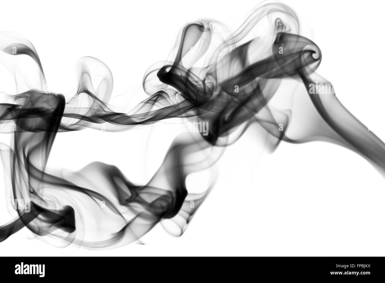 Black smoke Abstract pattern over the white background Stock Photo - Alamy